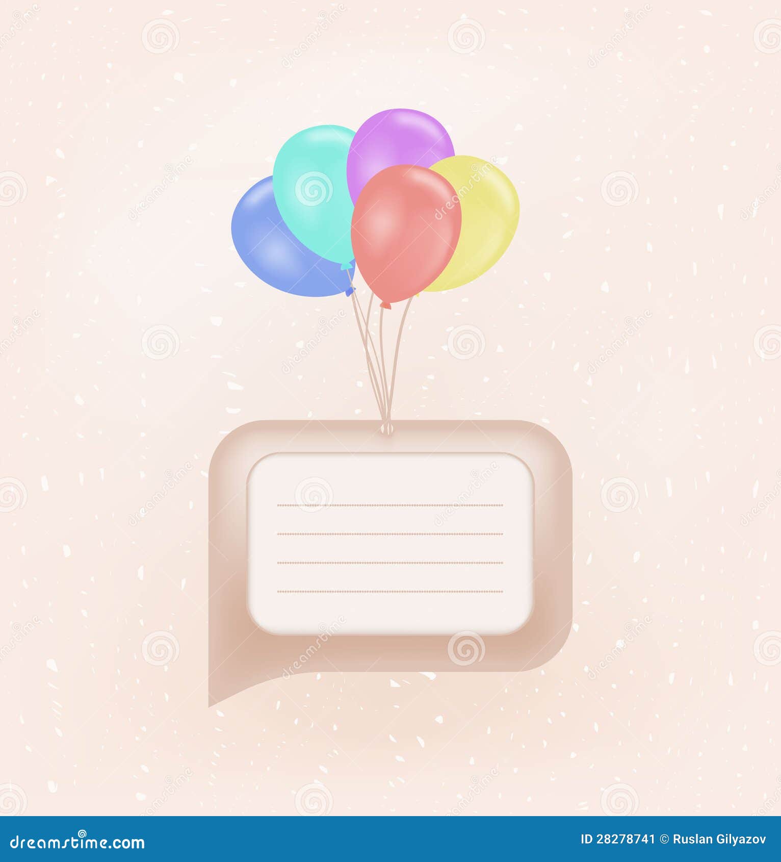 Colorful Balloons with Blank Message Stock Vector - Illustration of ...