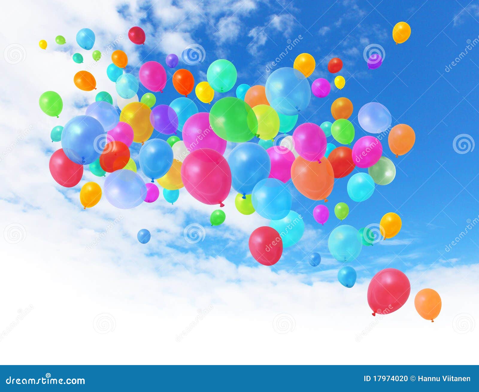 Colorful Balloons on Blue Sky Stock Photo - Image of balloon ...