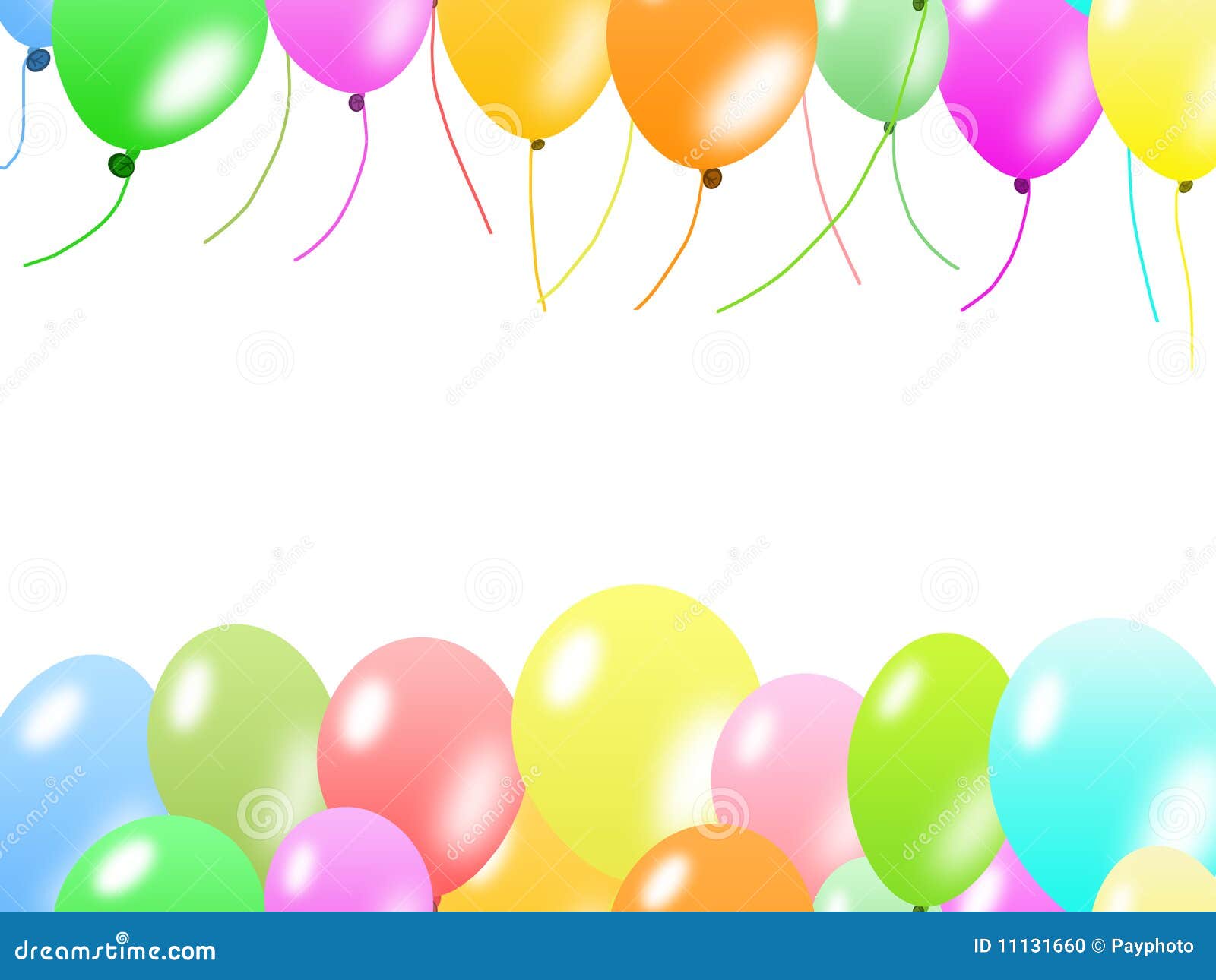Colorful balloons border stock illustration. Illustration of christmas ...