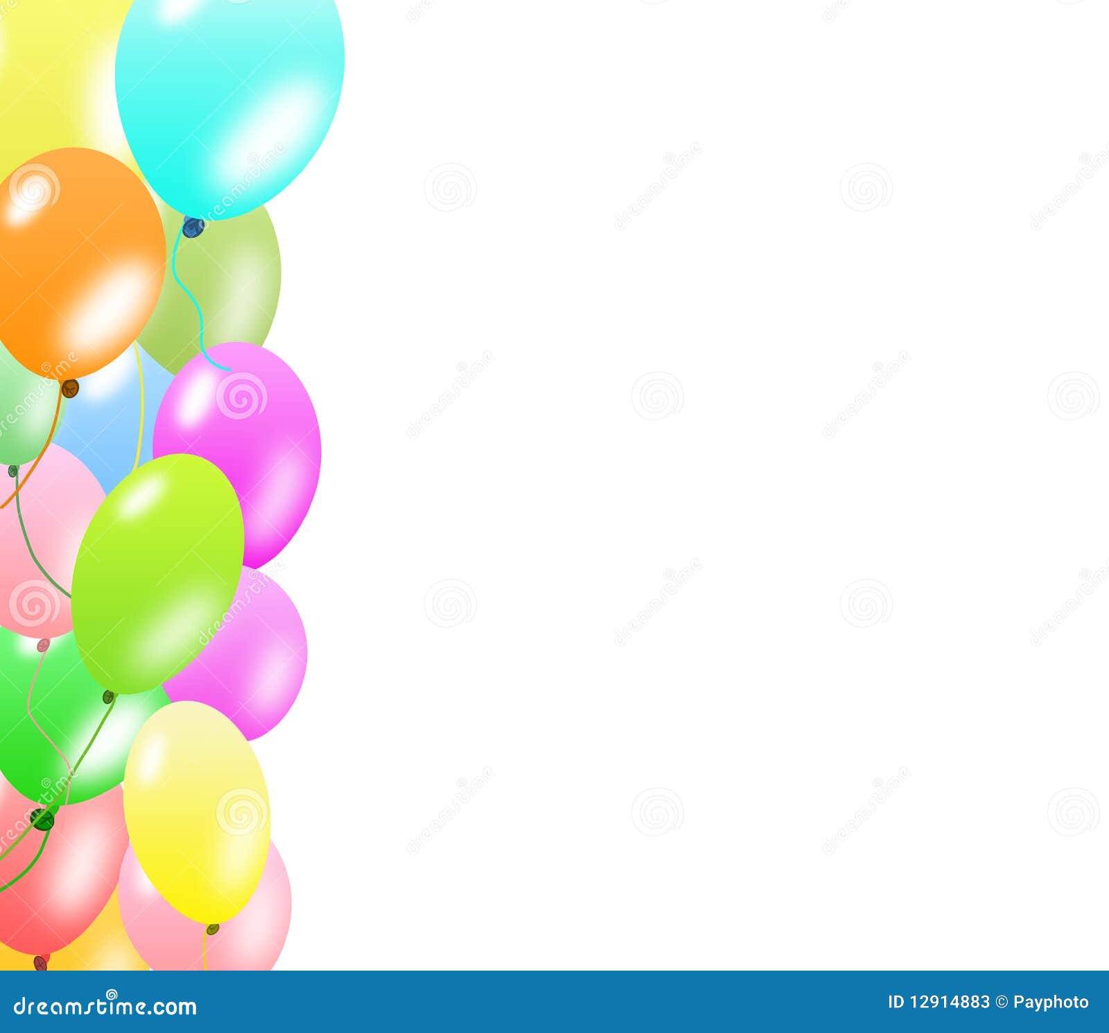 Colorful balloons border stock illustration. Illustration of christmas ...