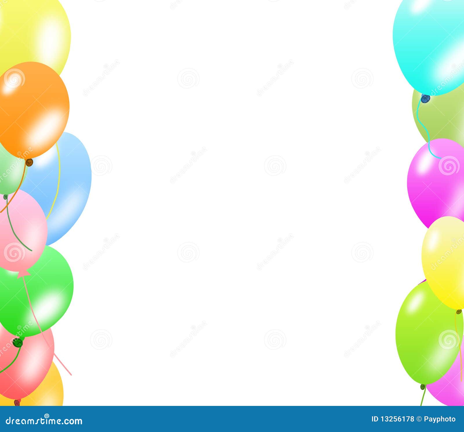 Colorful balloons border stock illustration. Illustration of present ...