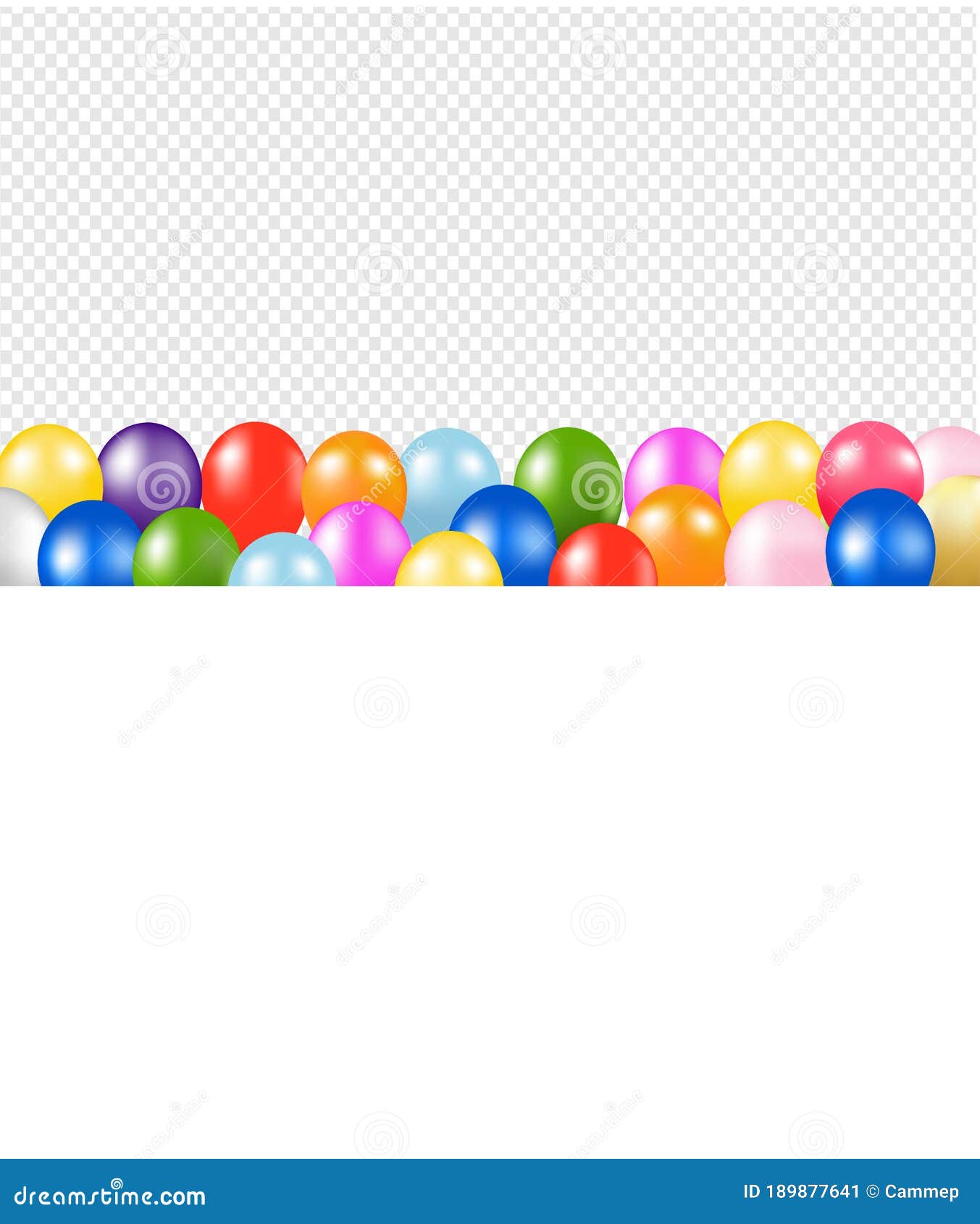 Colorful Balloons Border with Transparent Background Stock Vector ...