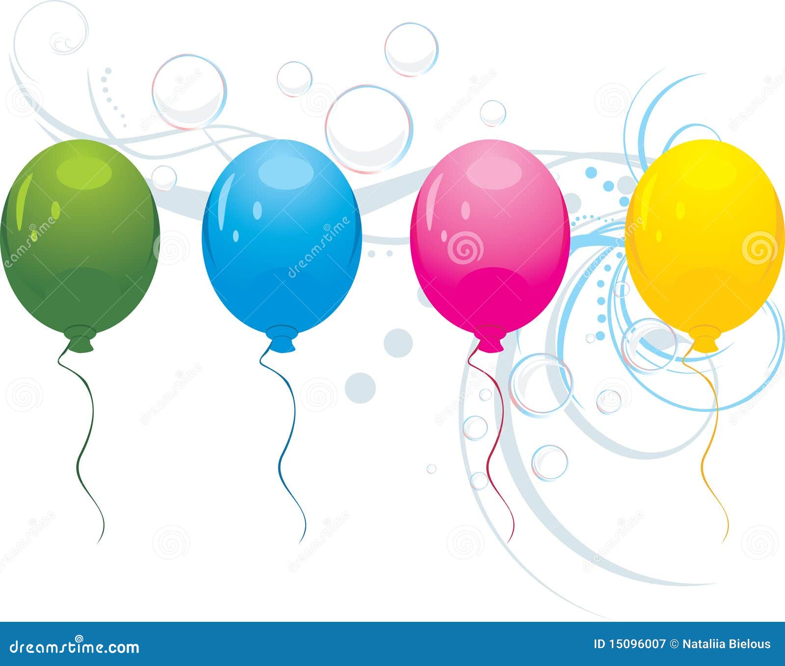 Colorful Balloons with Bubbles Stock Vector - Illustration of ornament ...