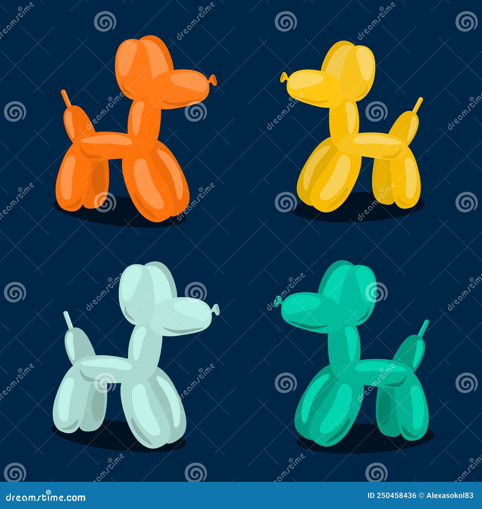 Colorful Balloons in Form of Dog. Vector Illustration Stock ...