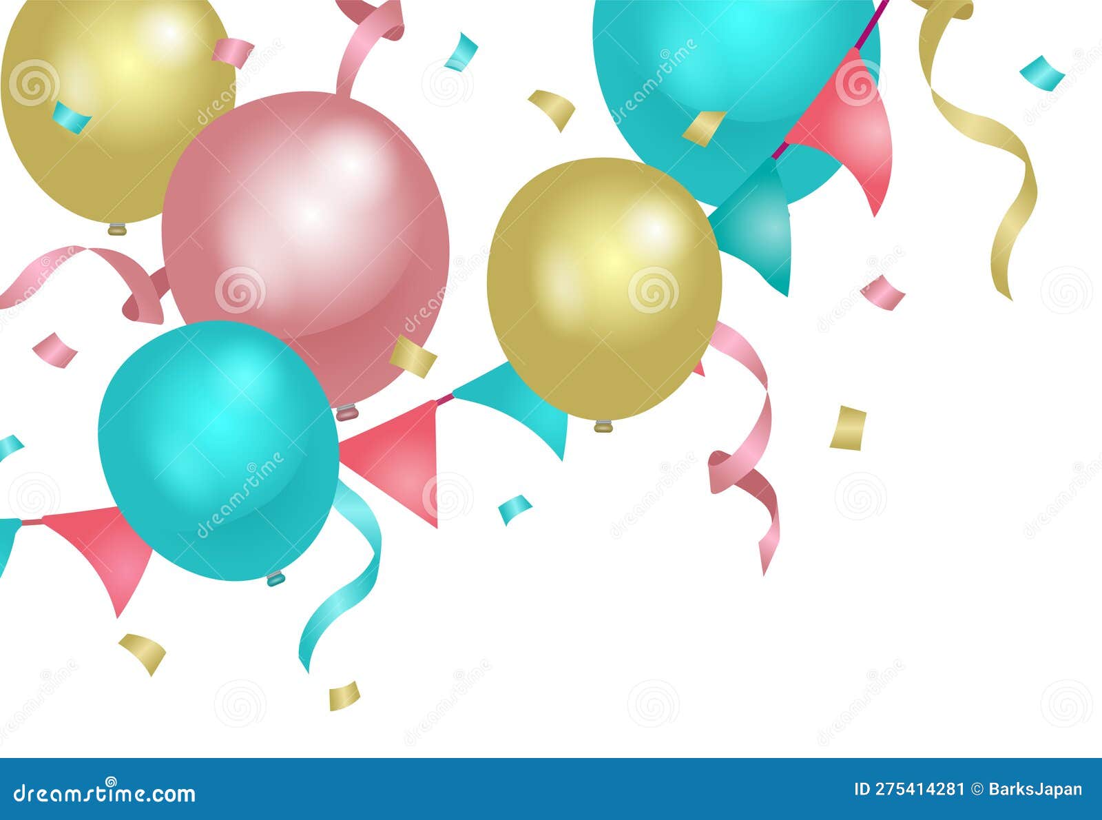 Colorful Balloons Illustration for Left Corner Design Elements Stock ...