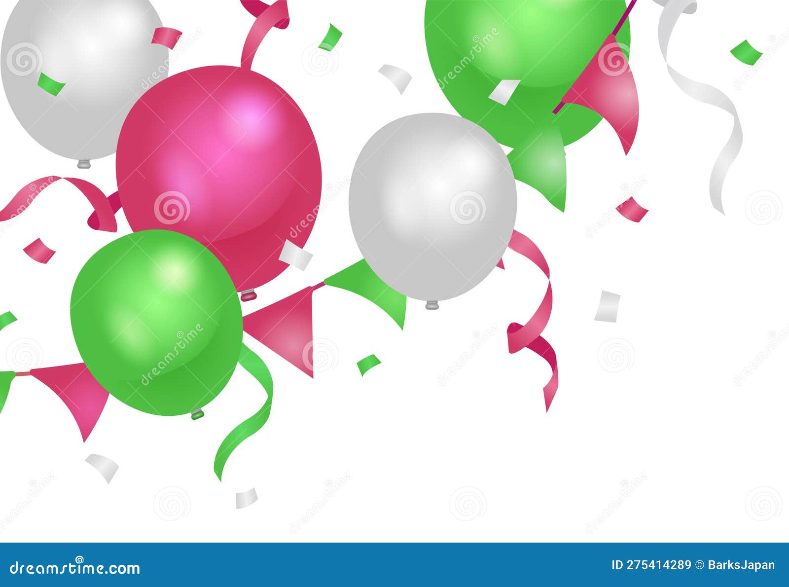 Colorful Balloons Illustration for Left Corner Design Elements Stock ...