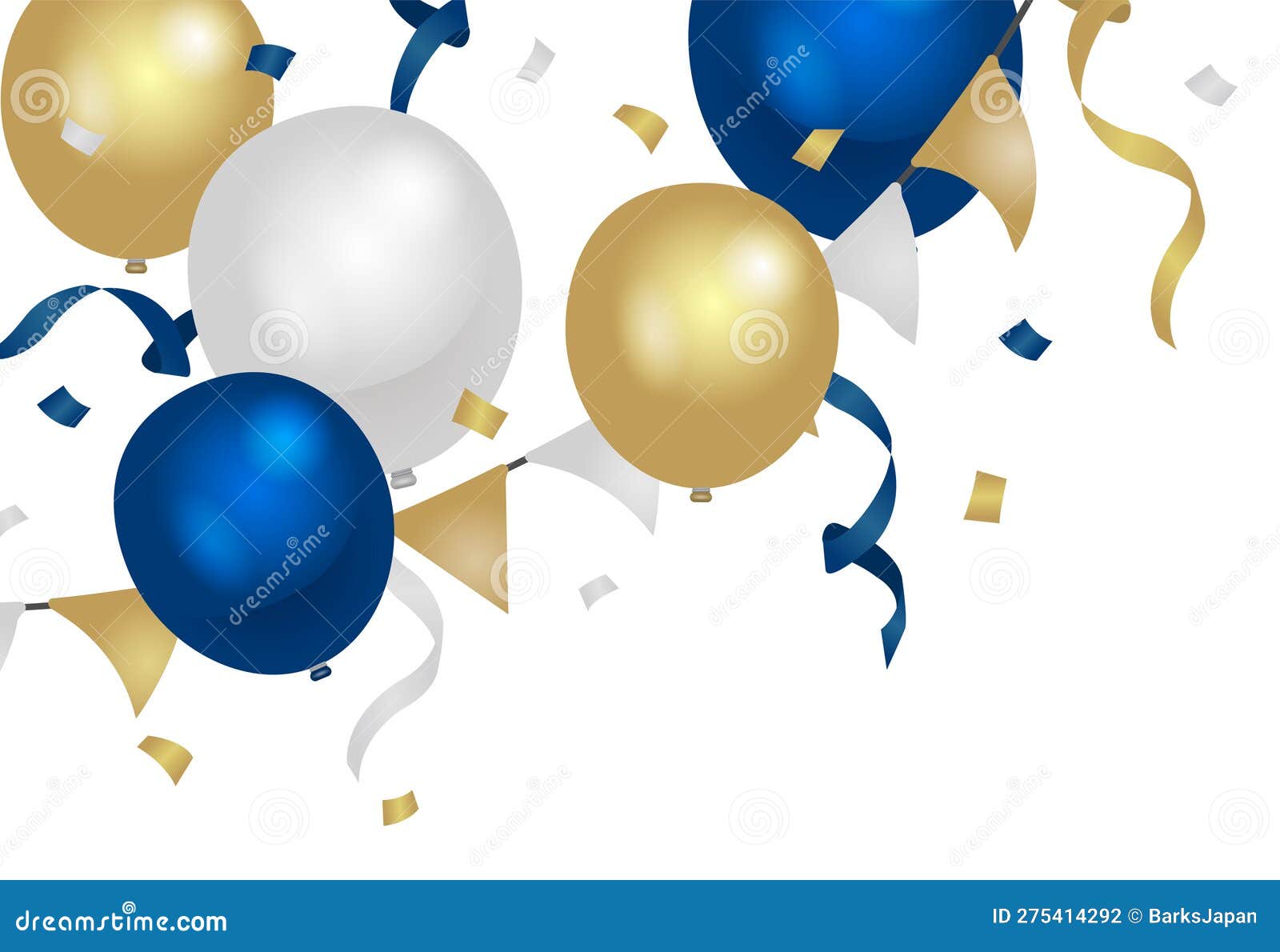 Colorful Balloons Illustration for Left Corner Design Elements Stock ...