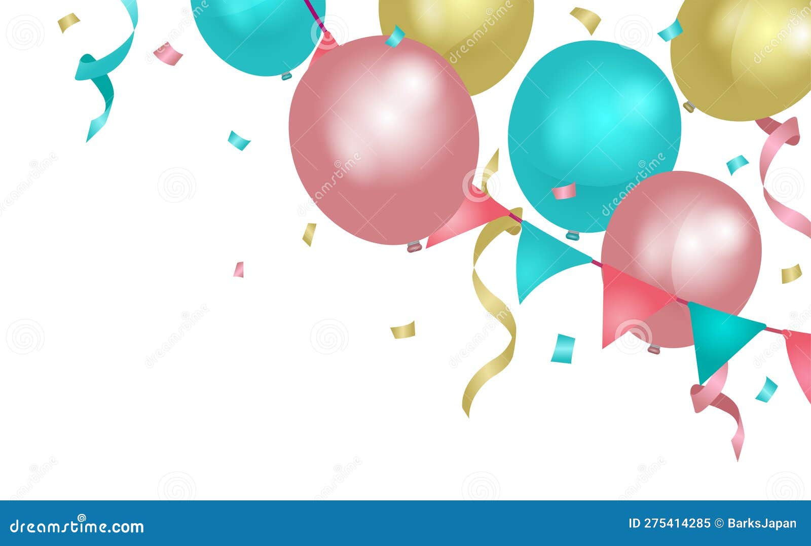 Colorful Balloons Illustration for Right Corner Design Elements Stock ...
