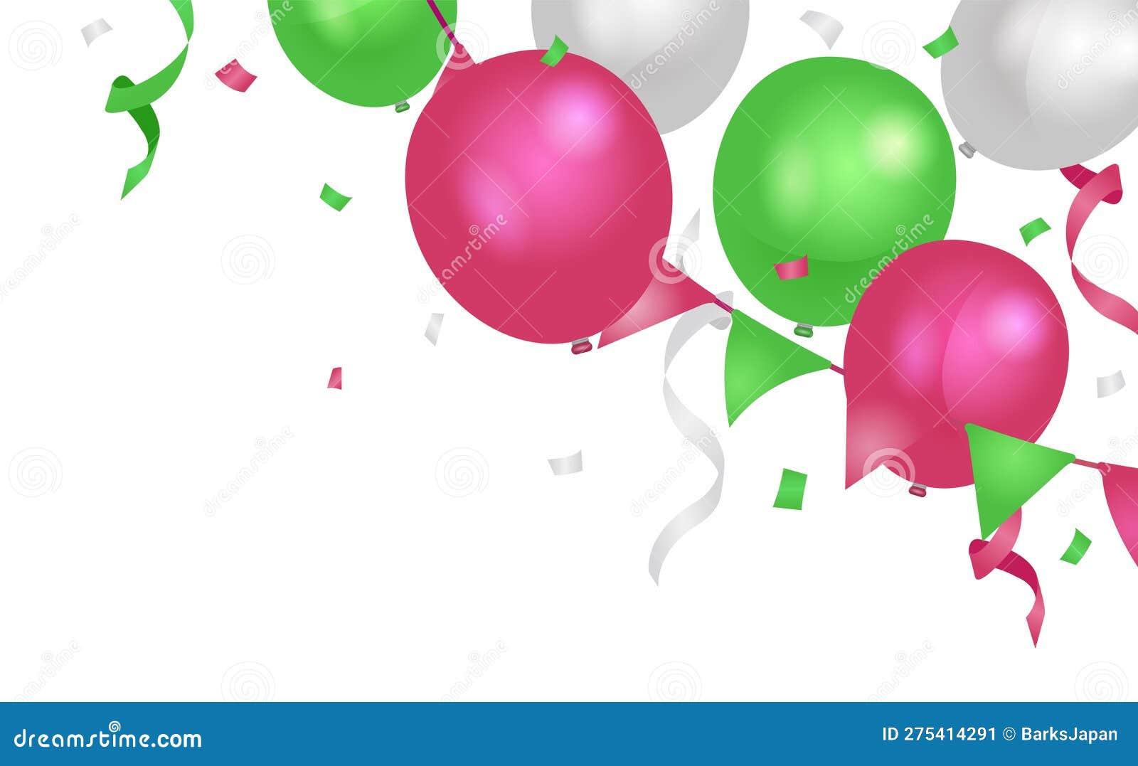 Colorful Balloons Illustration for Right Corner Design Elements Stock ...