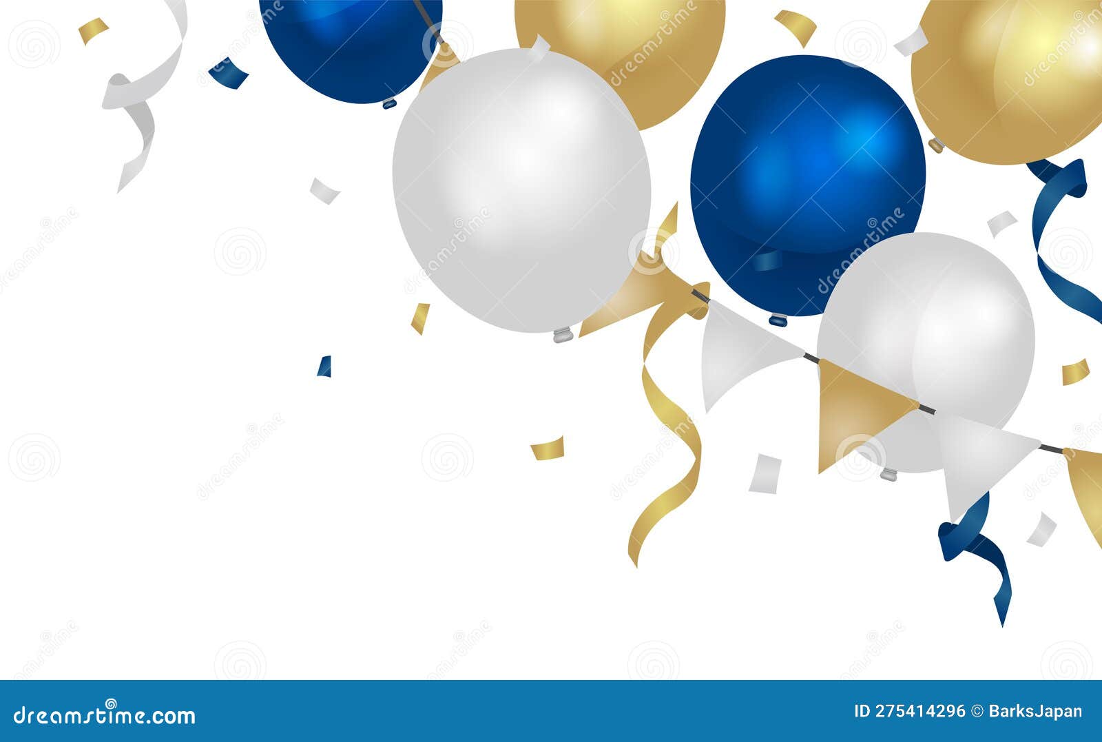 Colorful Balloons Illustration for Right Corner Design Elements Stock ...