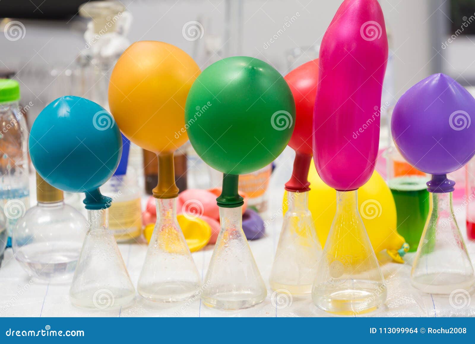Colorful Balloons in the Laboratory Stock Photo - Image of birthday ...