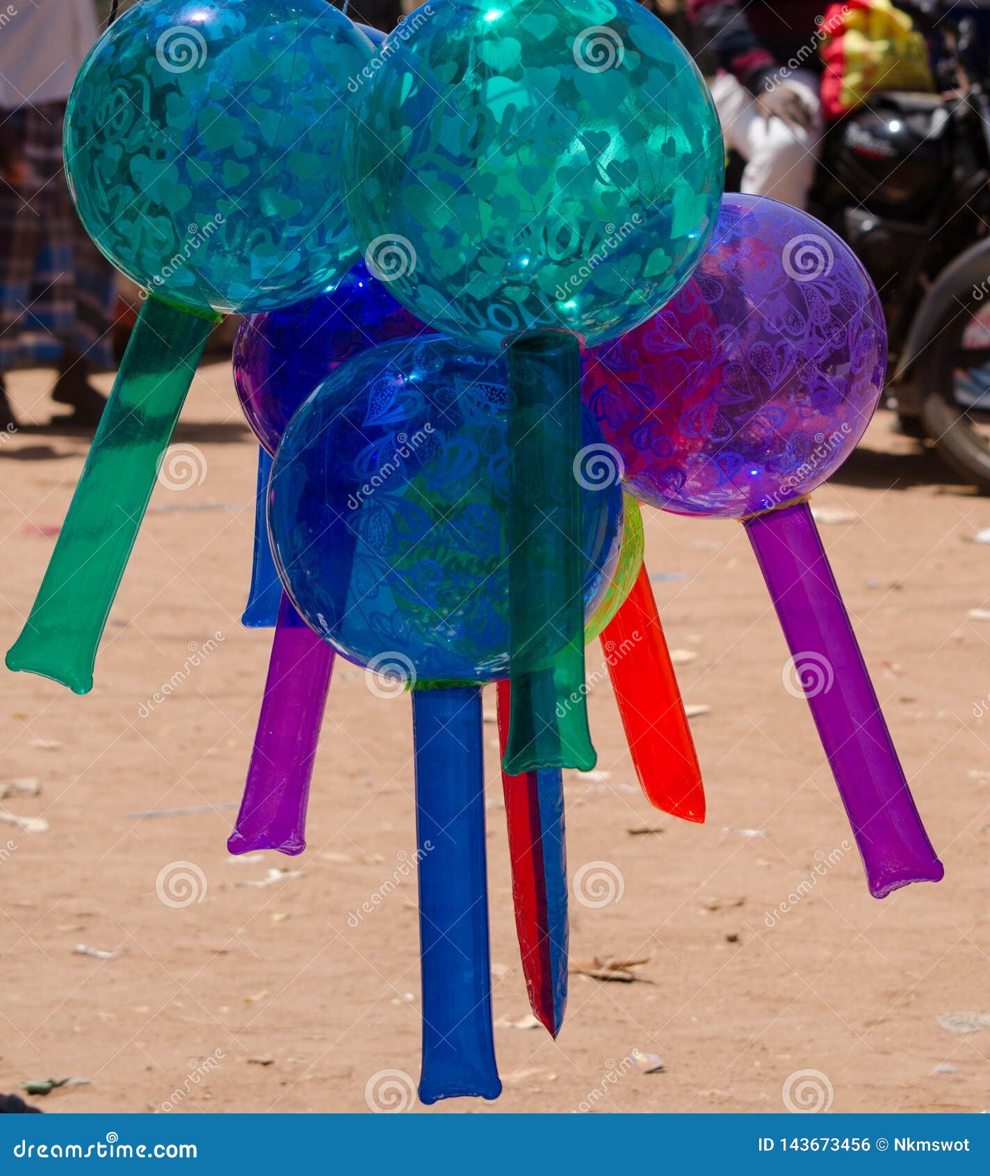 Colorful Balloons in Local Market Stock Photo - Image of local ...