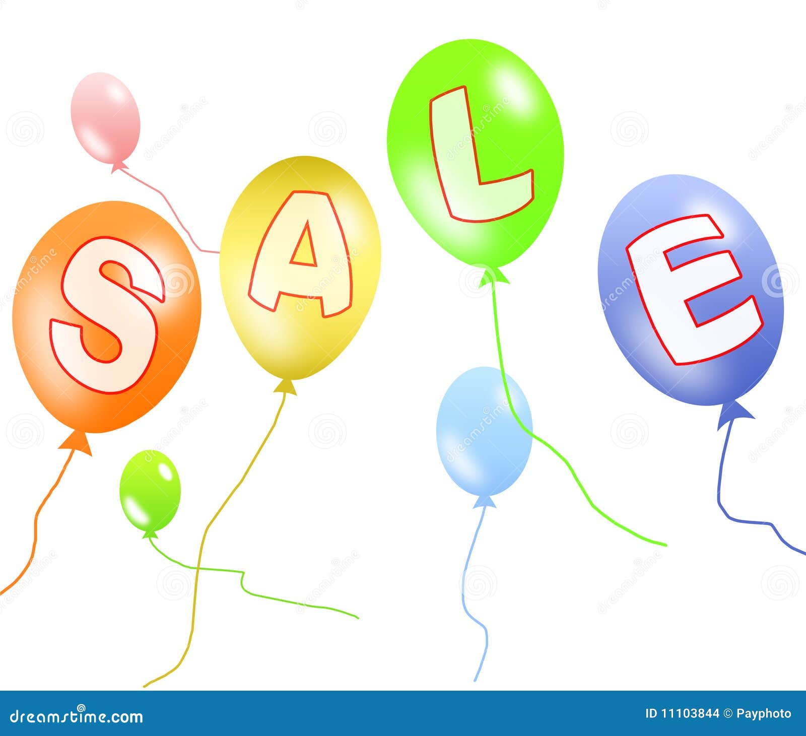 Colorful Balloons Sale with Clipping Path Stock Illustration ...
