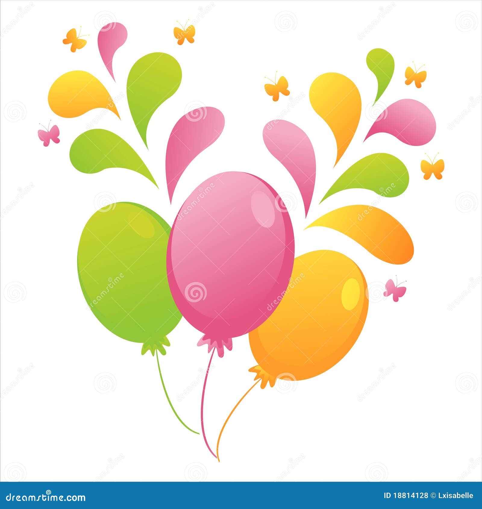Colorful Balloons with Splash Stock Vector - Illustration of decoration ...