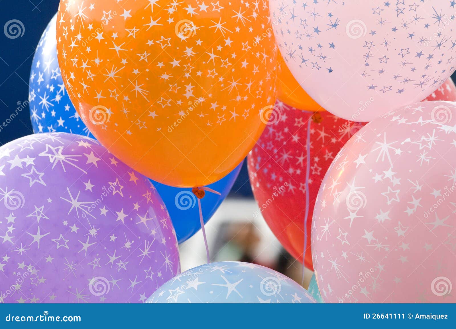 Colorful Balloons on Strings Stock Image - Image of closeup, multi ...