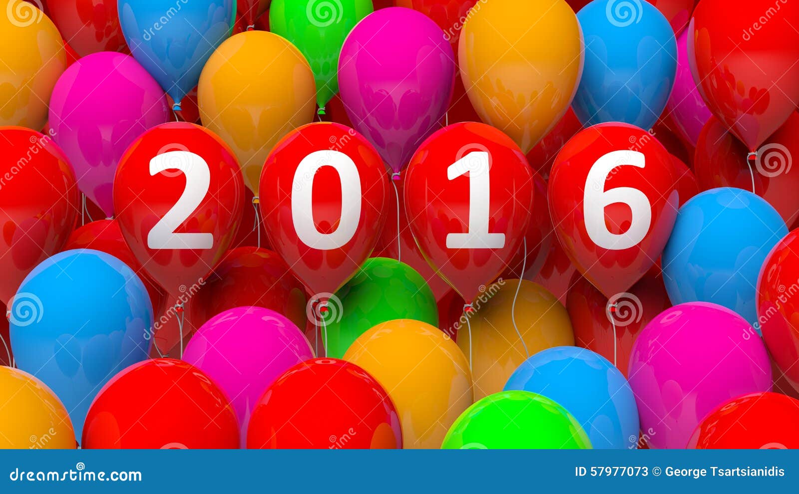Colorful Balloons with 2016 Text Stock Illustration - Illustration of ...