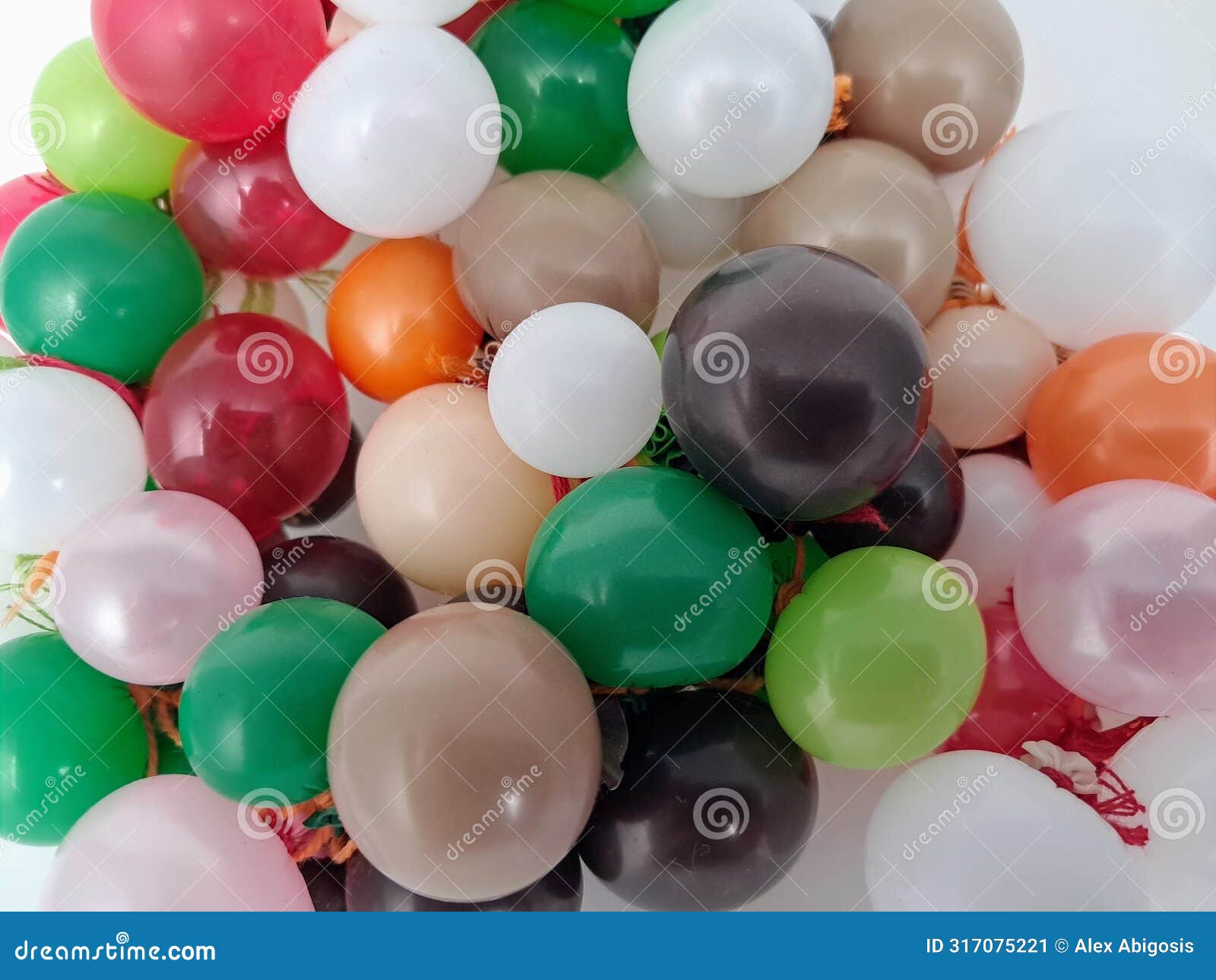 Colorful Balloons Up Close on a White Background Stock Image - Image of ...