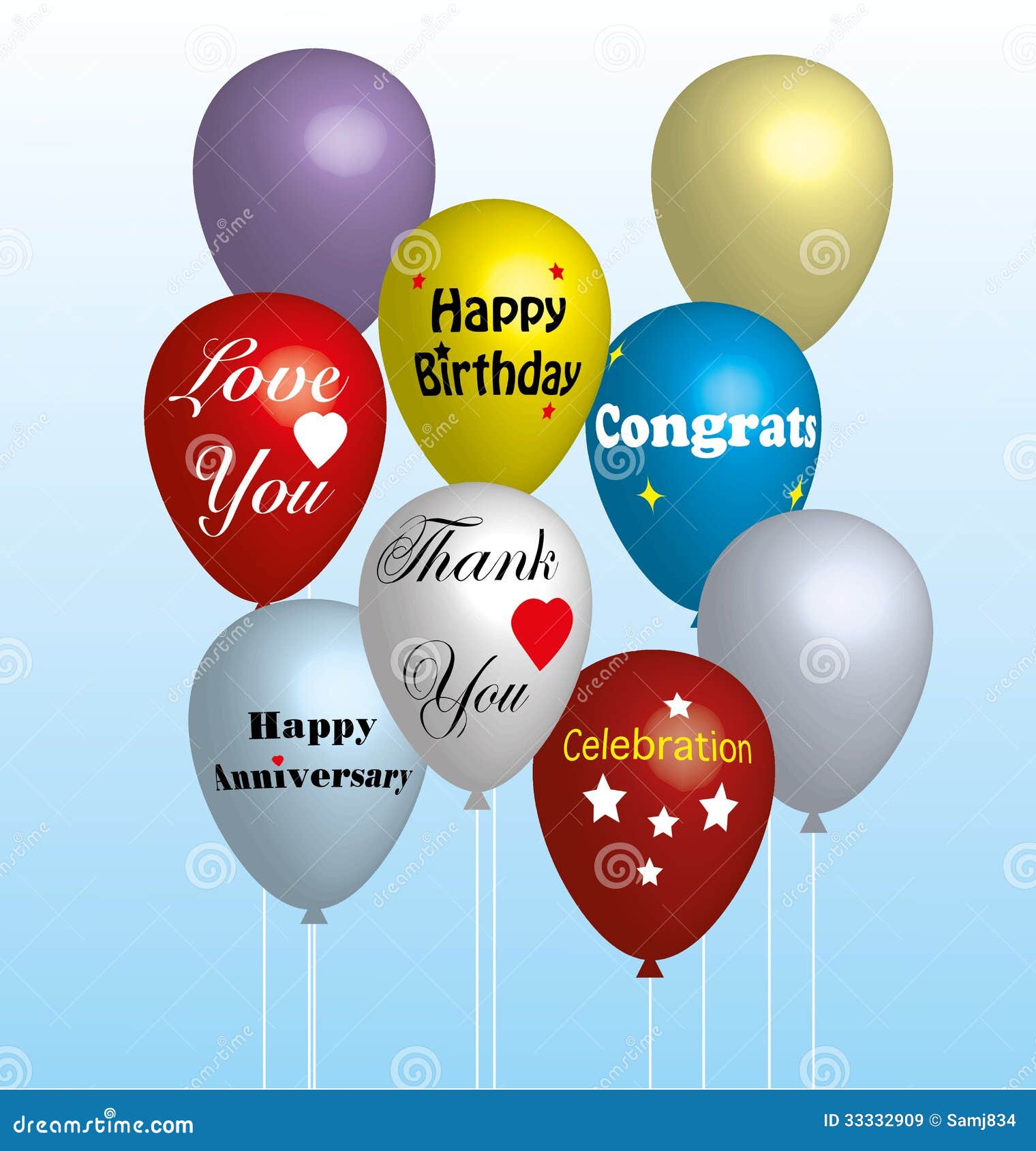 Colorful Balloons in Vector Stock Vector - Illustration of object ...