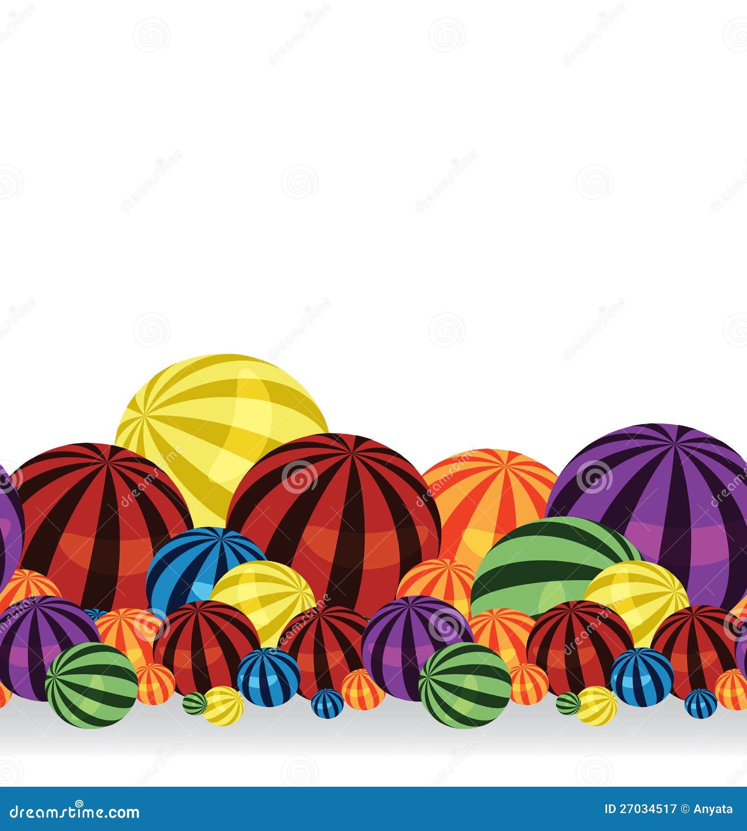 Colorful balls border stock vector. Illustration of horizontal - 27034517