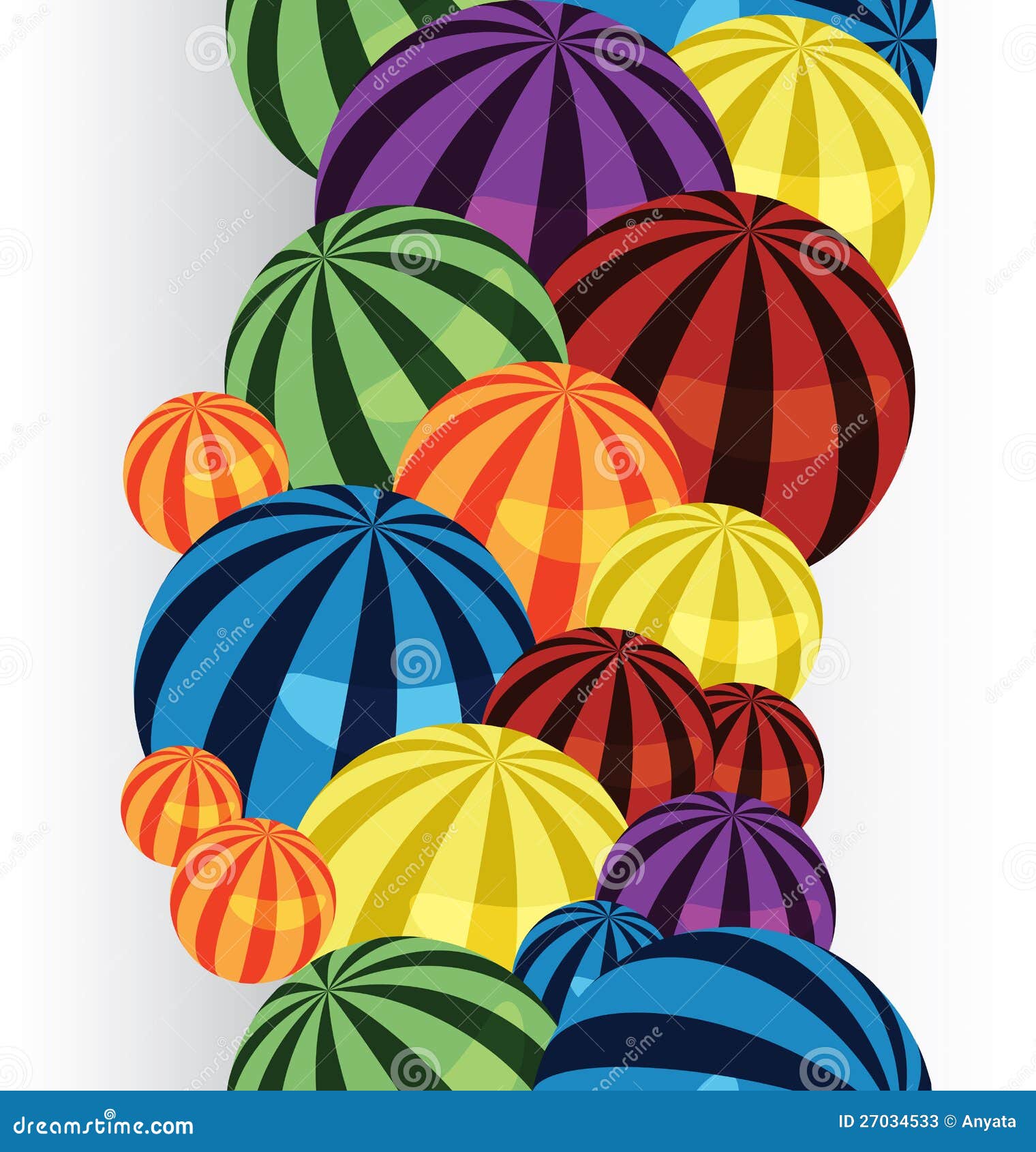 Colorful Balls Border Verical Stock Vector - Illustration of size ...