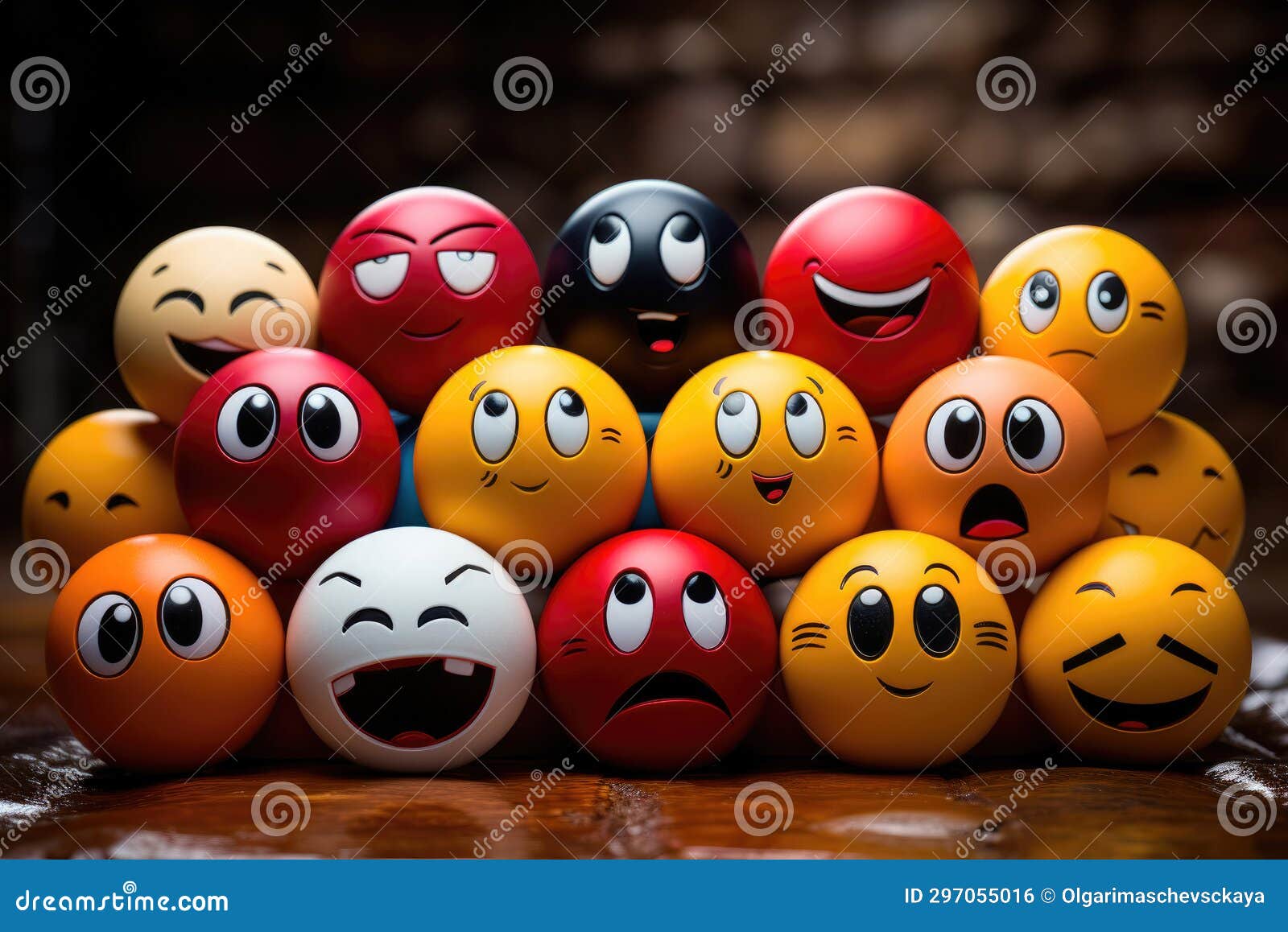 Colorful Balls with Different Smiles Emoticons Stock Illustration ...