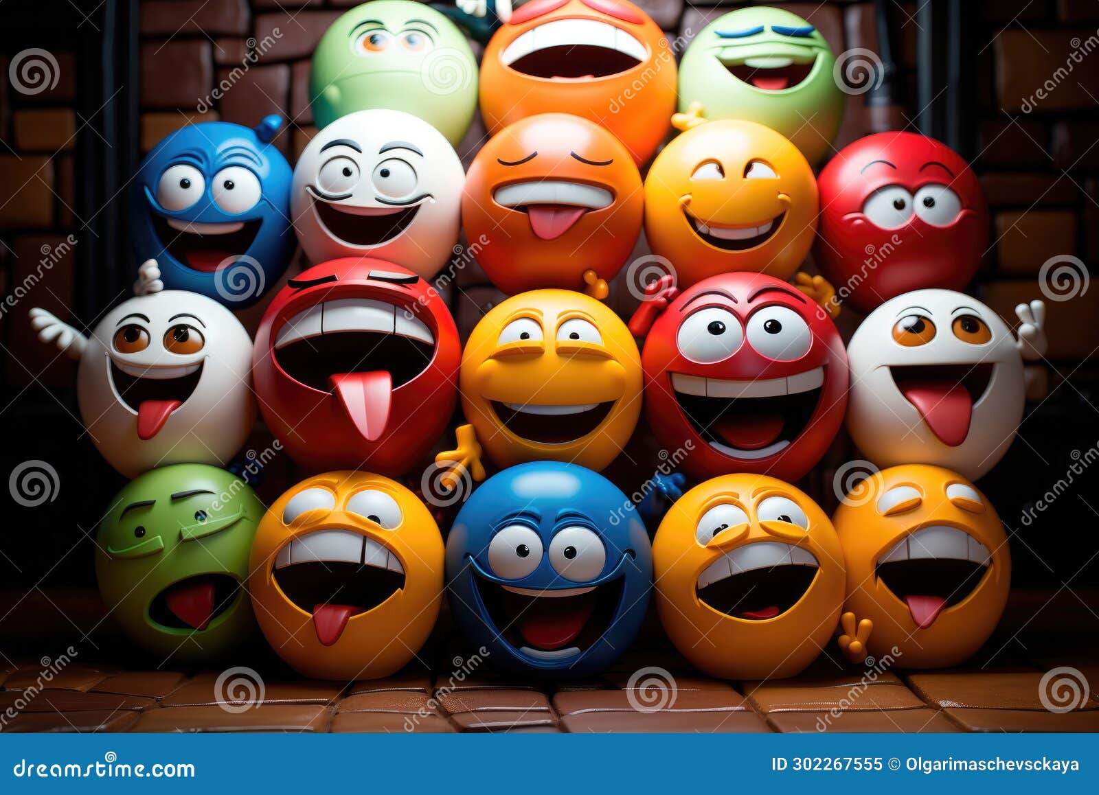 Colorful Balls with Different Smiles Emoticons Stock Illustration ...