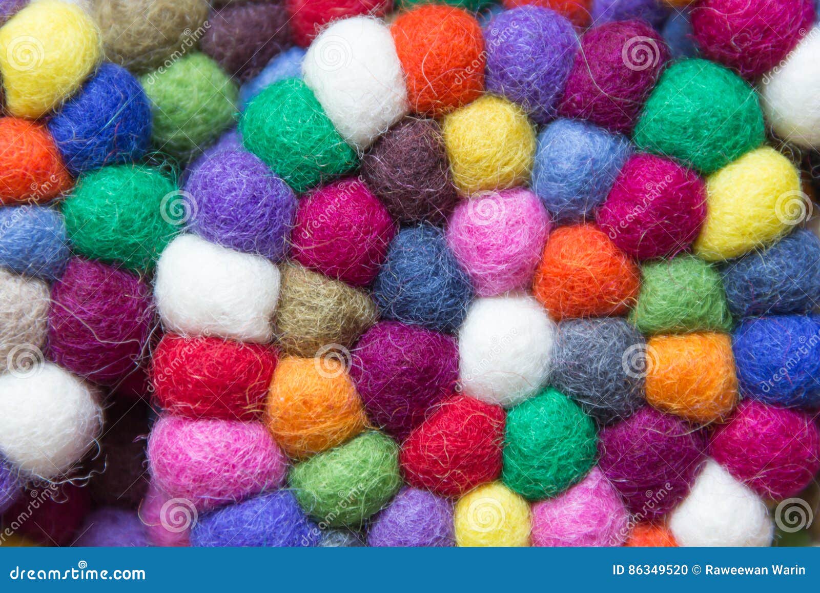 Colorful Balls of Wool Tied Together for Background Stock Photo - Image ...