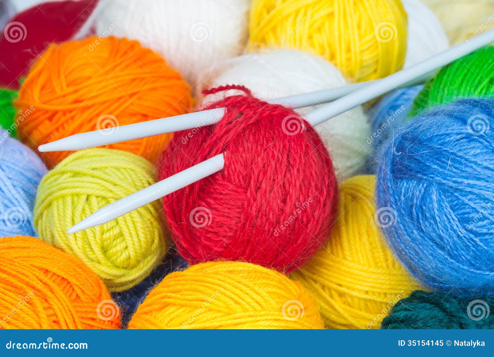 Colorful Balls of Wool Yarn Stock Image - Image of cotton, skein: 35154145
