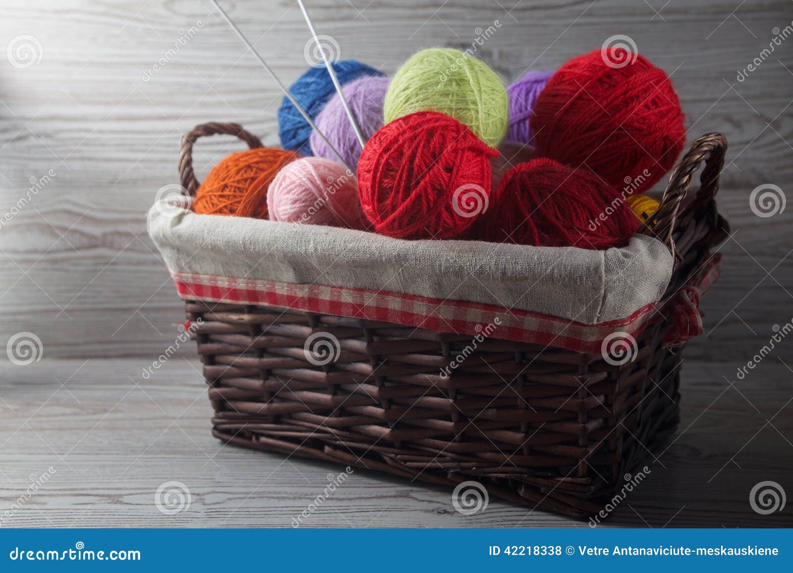 Colorful Balls of Yarn on a Table Stock Photo - Image of homemade ...
