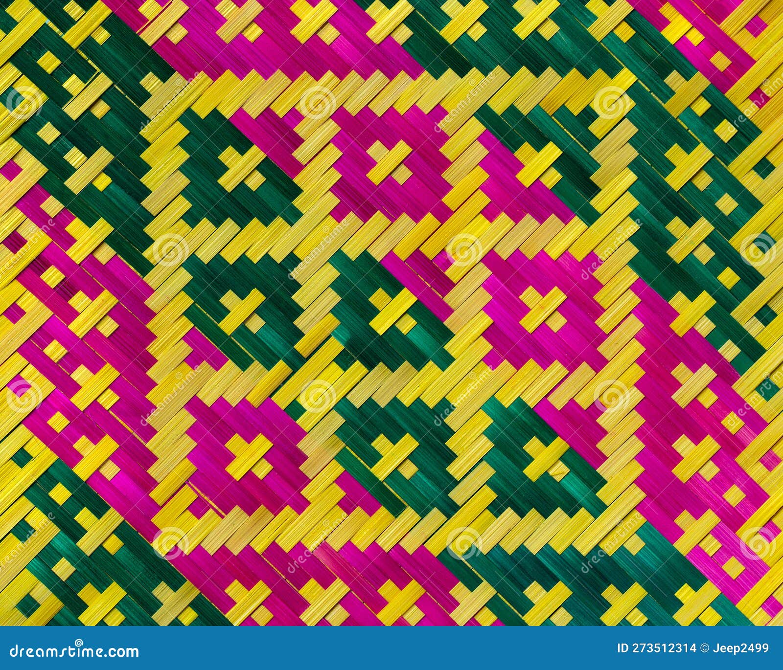 Colorful bamboo basketry. stock photo. Image of pink - 273512314