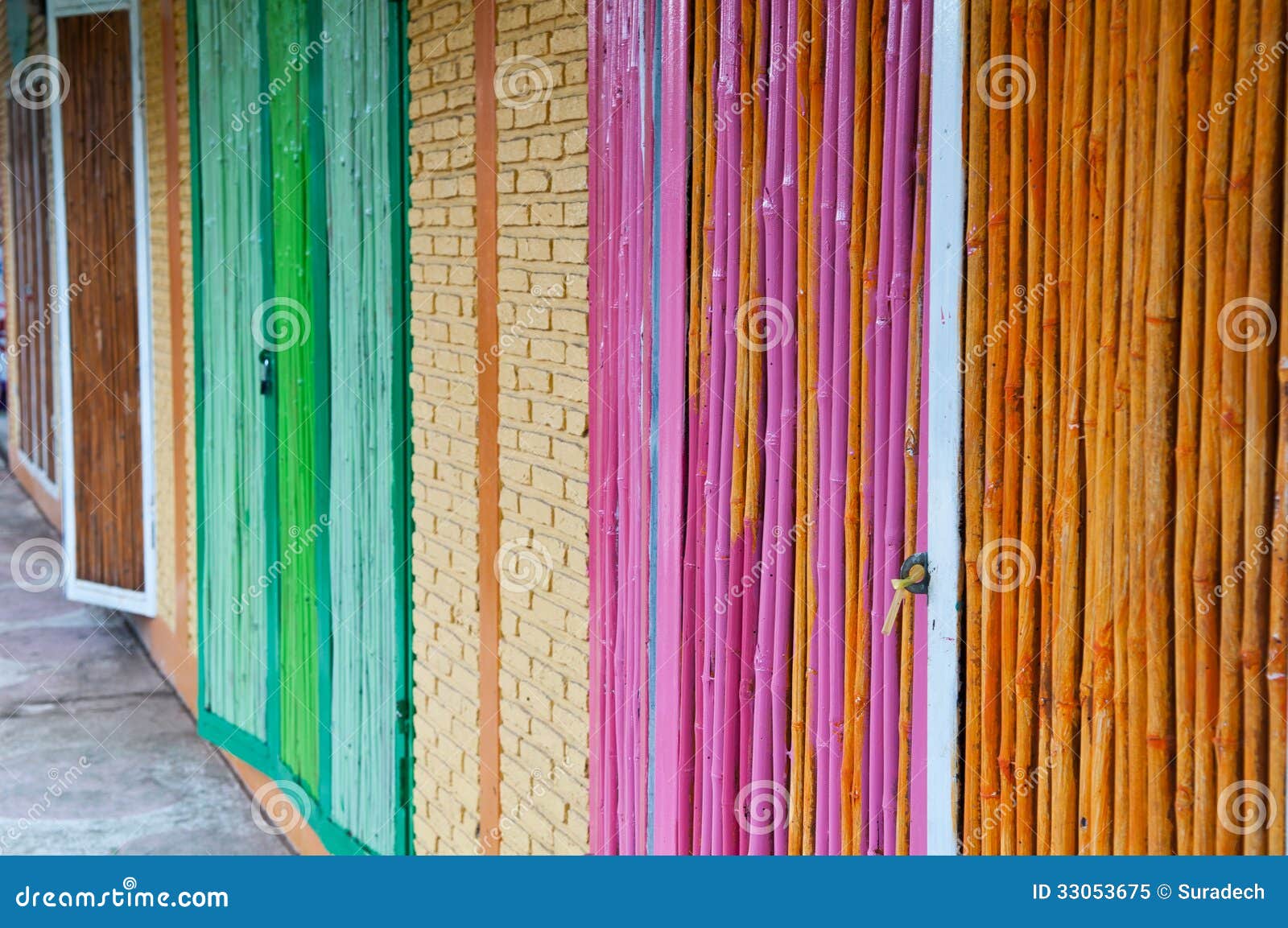 Colorful Bamboo Door Royalty-Free Stock Photography | CartoonDealer.com ...