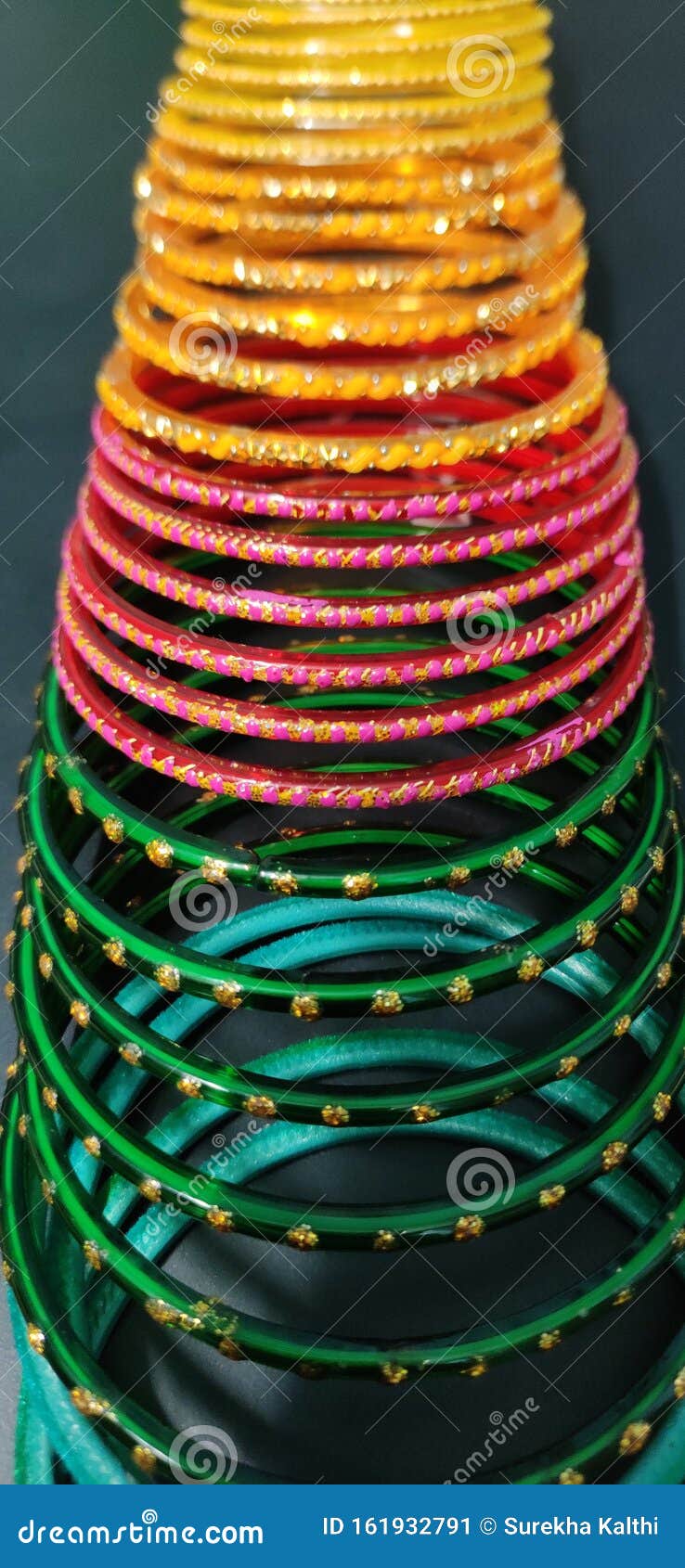 Colorful Bangles Arranged in a Pattern Stock Image - Image of pattern ...