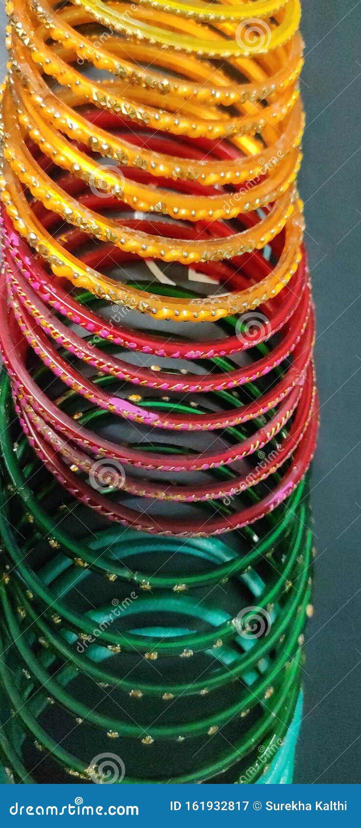 Colorful Bangles Arranged in a Pattern Stock Image - Image of arranged ...