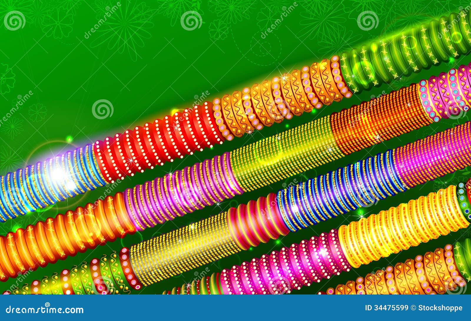 Colorful Bangles stock vector. Illustration of decorated - 34475599