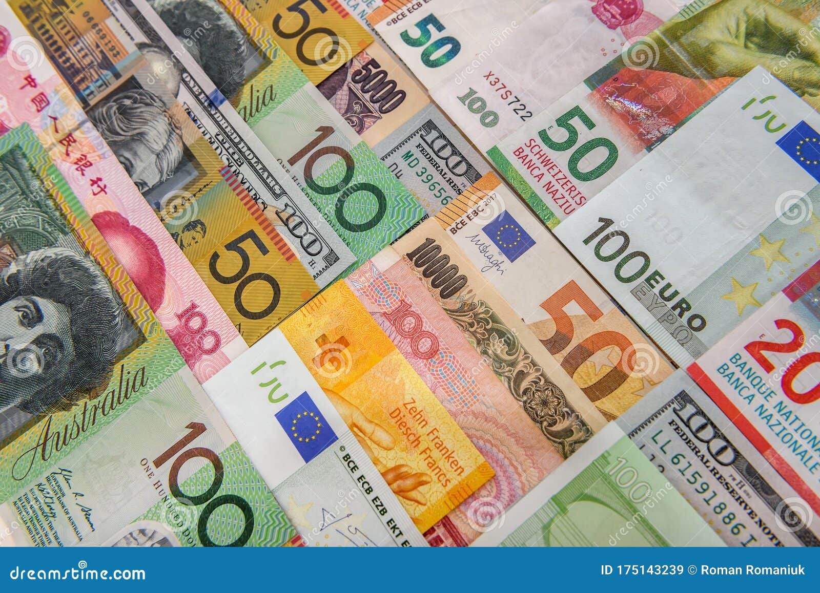 Colorful Banknotes of Different Countries As Background Close Up Stock ...