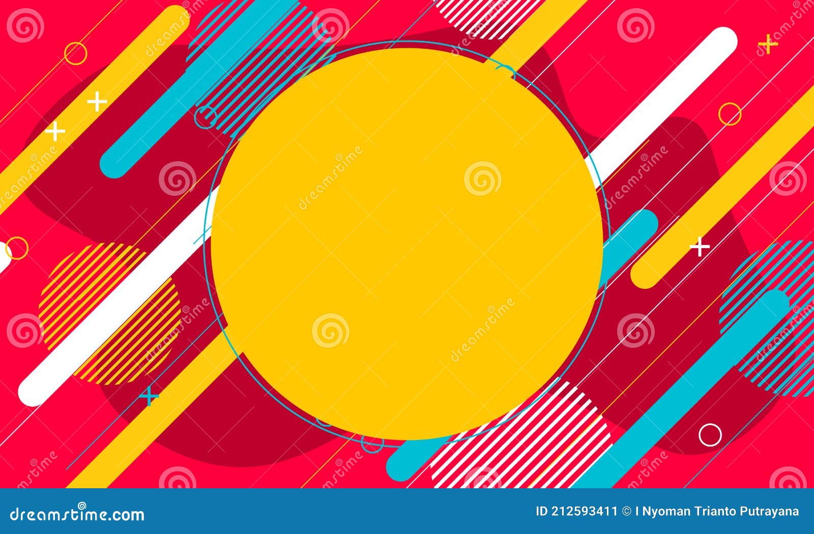 Colorful Banner Background with Abstract Memphis Shape Stock Vector ...