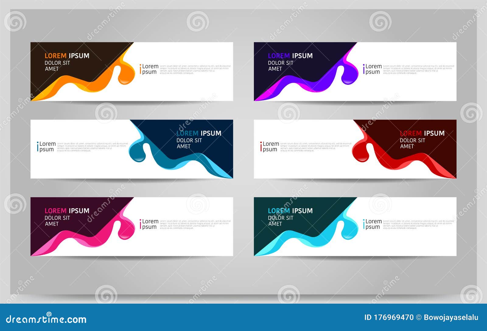 Colorful Banner Background Design Set. Modern Abstract Template Design ...