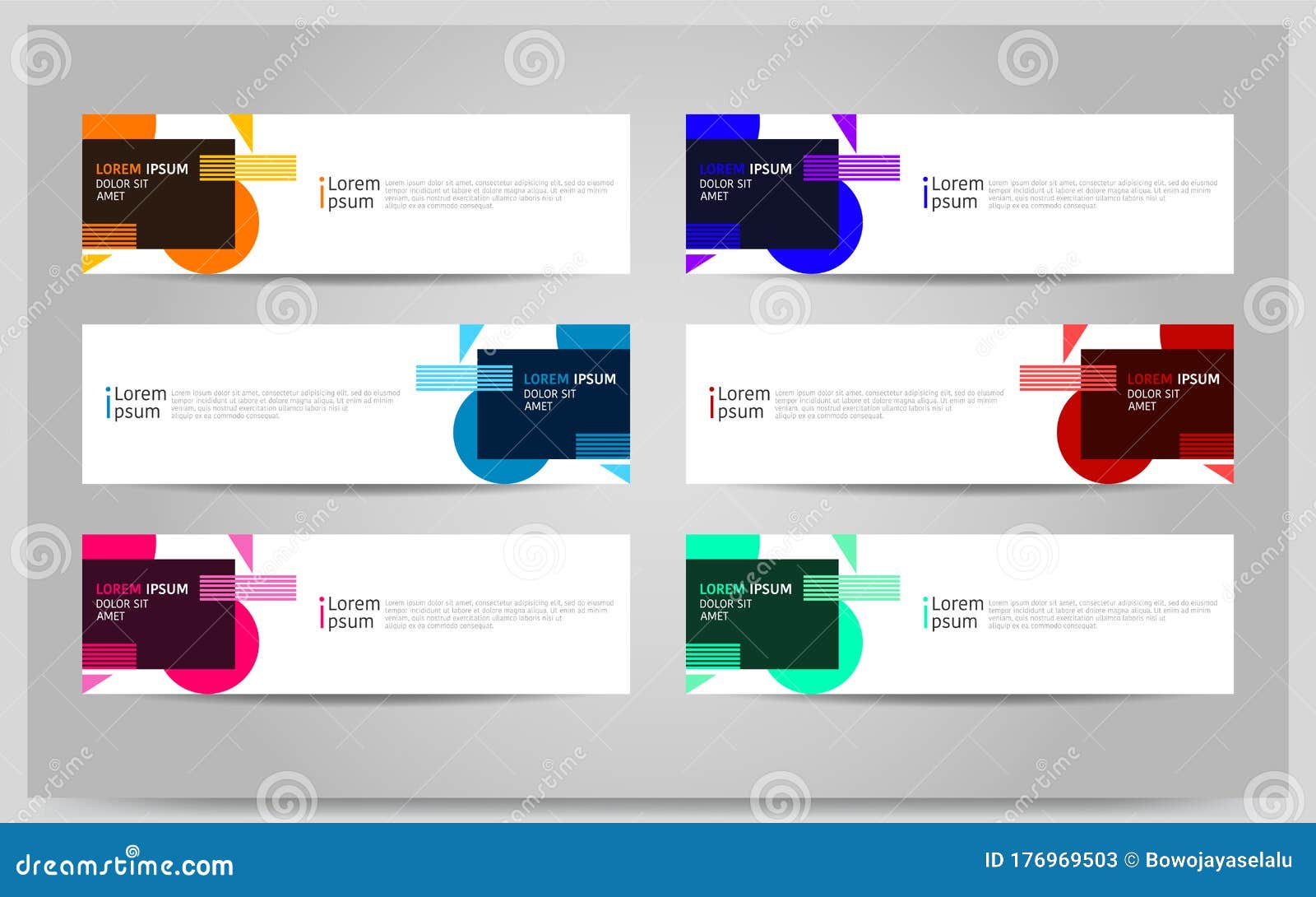 Colorful Banner Background Design Set. Modern Abstract Template Design ...