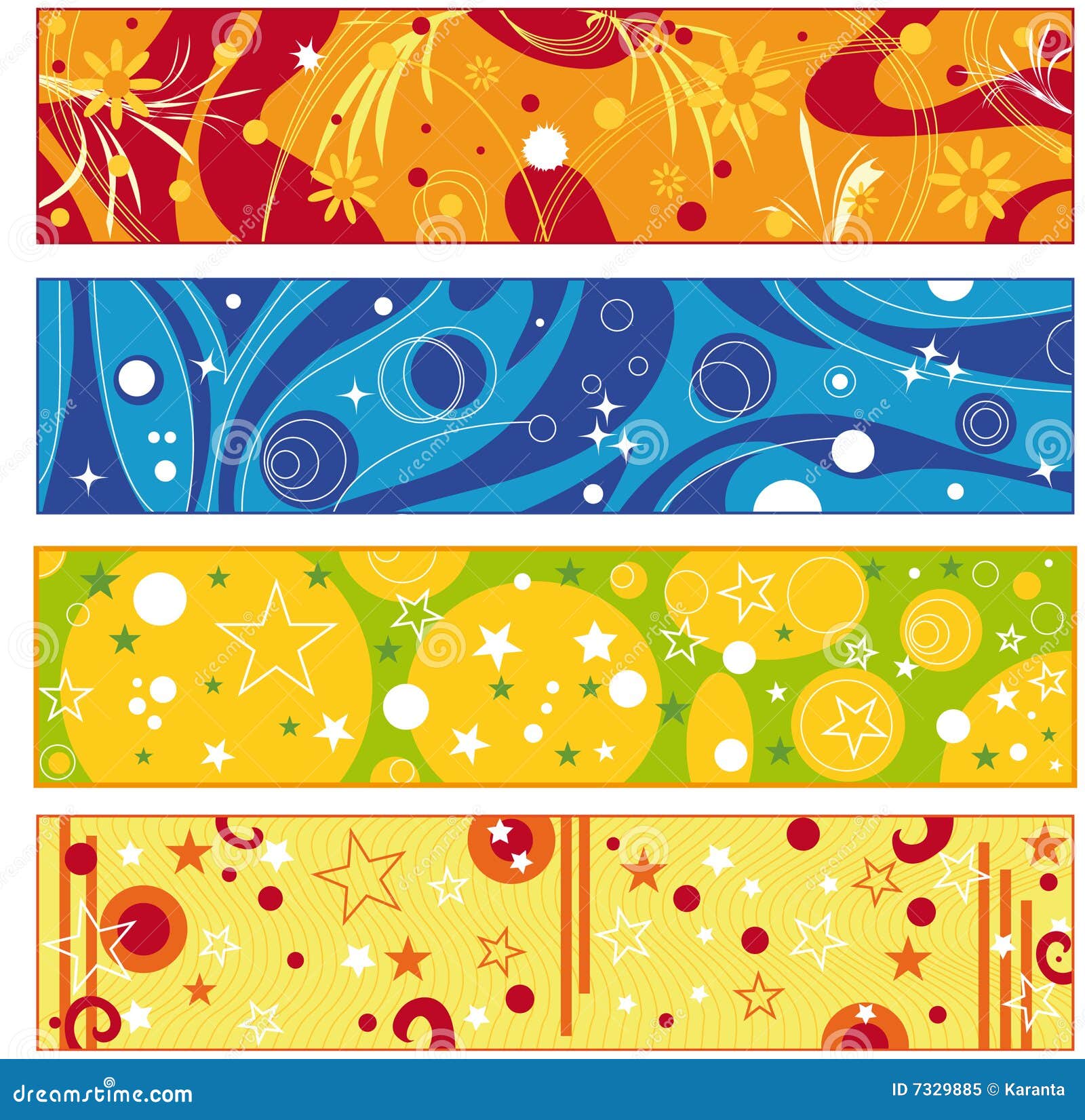 Colorful banner collection stock vector. Illustration of star - 7329885