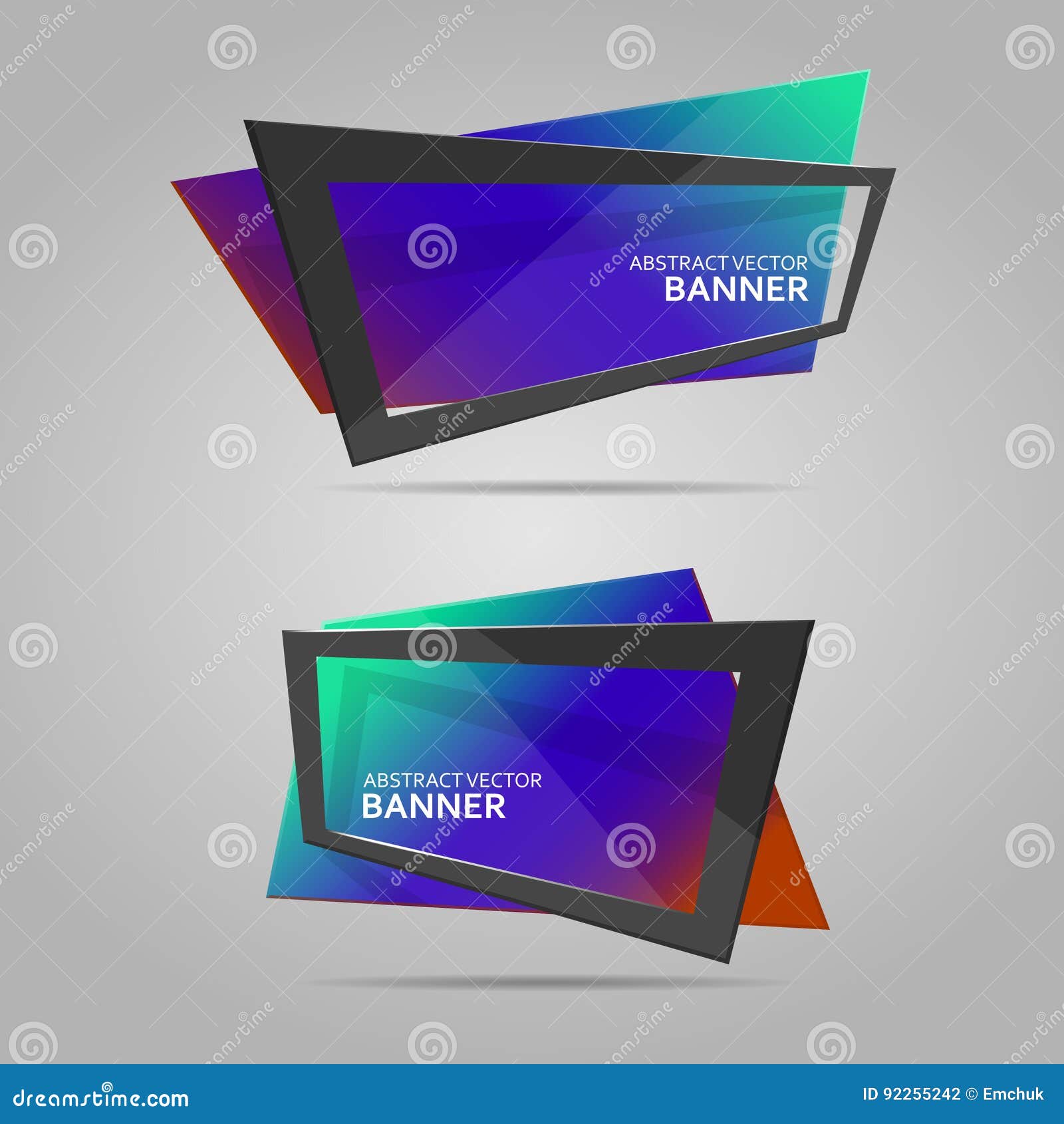 Colorful banner with frame stock vector. Illustration of card - 92255242