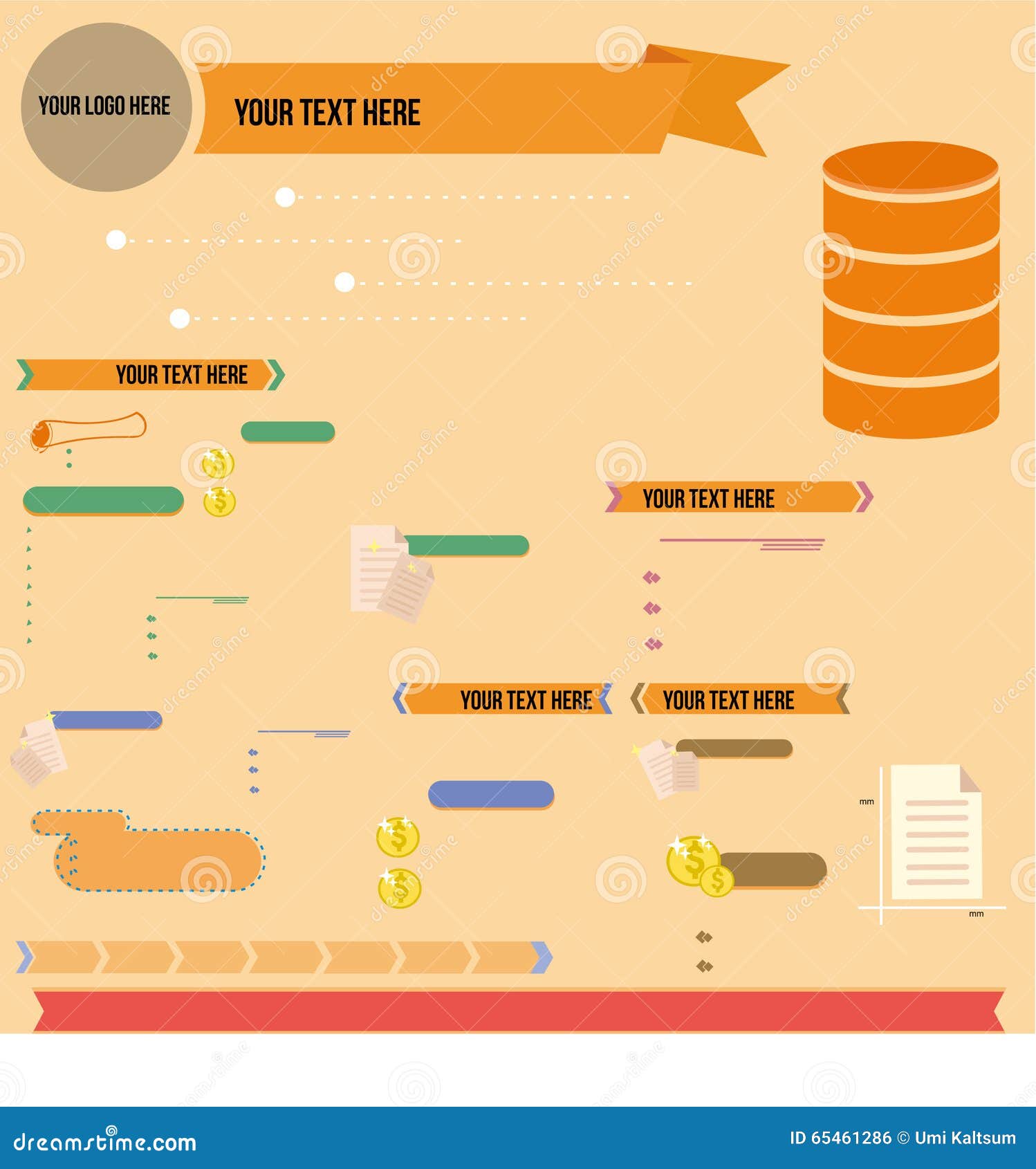 Colorful Banner with Iconic Thing Stock Vector - Illustration of ...