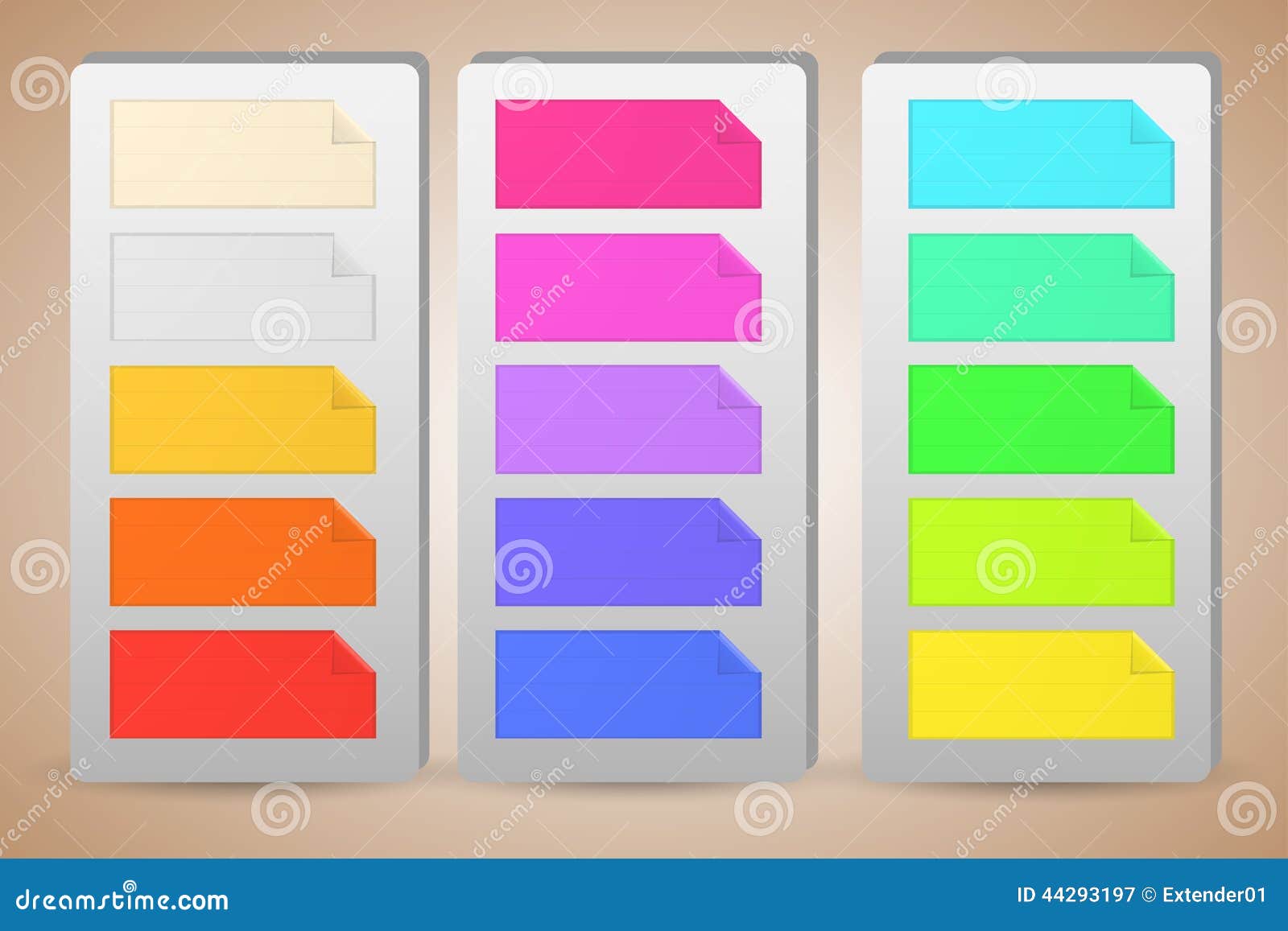 Colorful Banner Paper Notes Sticked on Holders Stock Vector ...