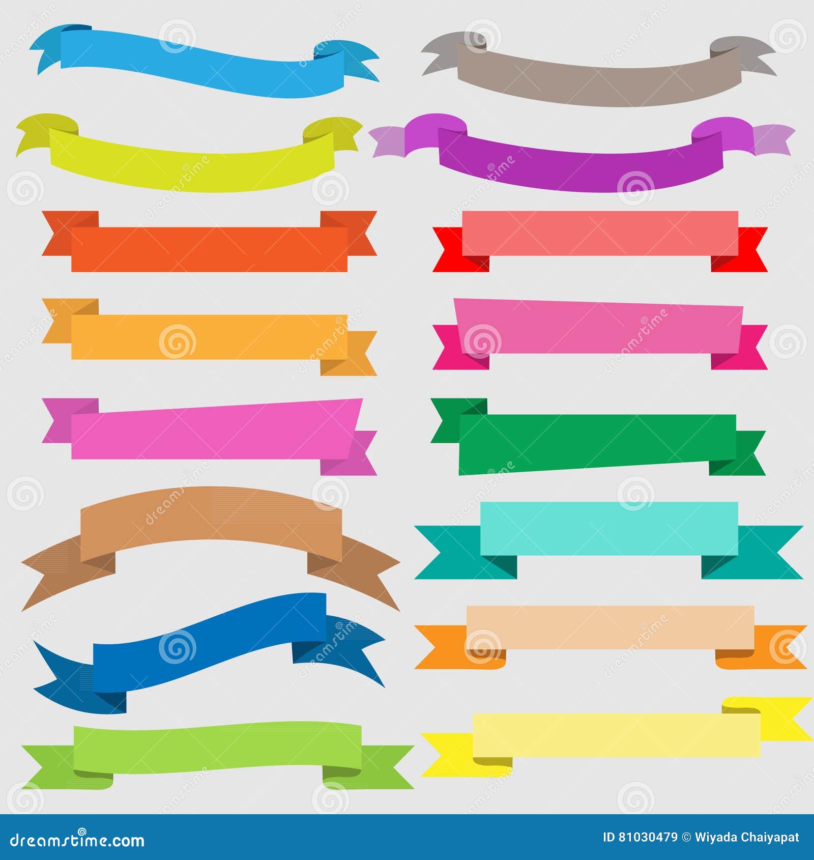 Colorful Banner Ribbon Scroll Collection Stock Illustration ...