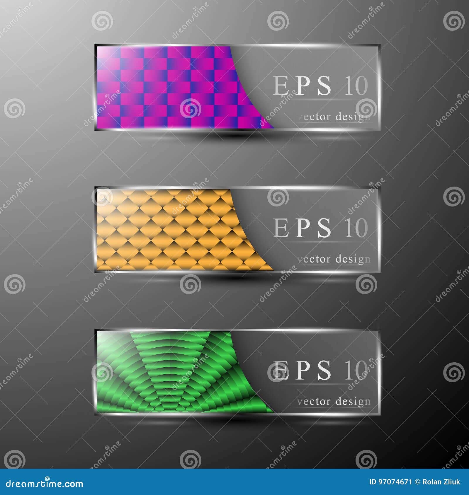 Colorful banners set stock vector. Illustration of colorful - 97074671