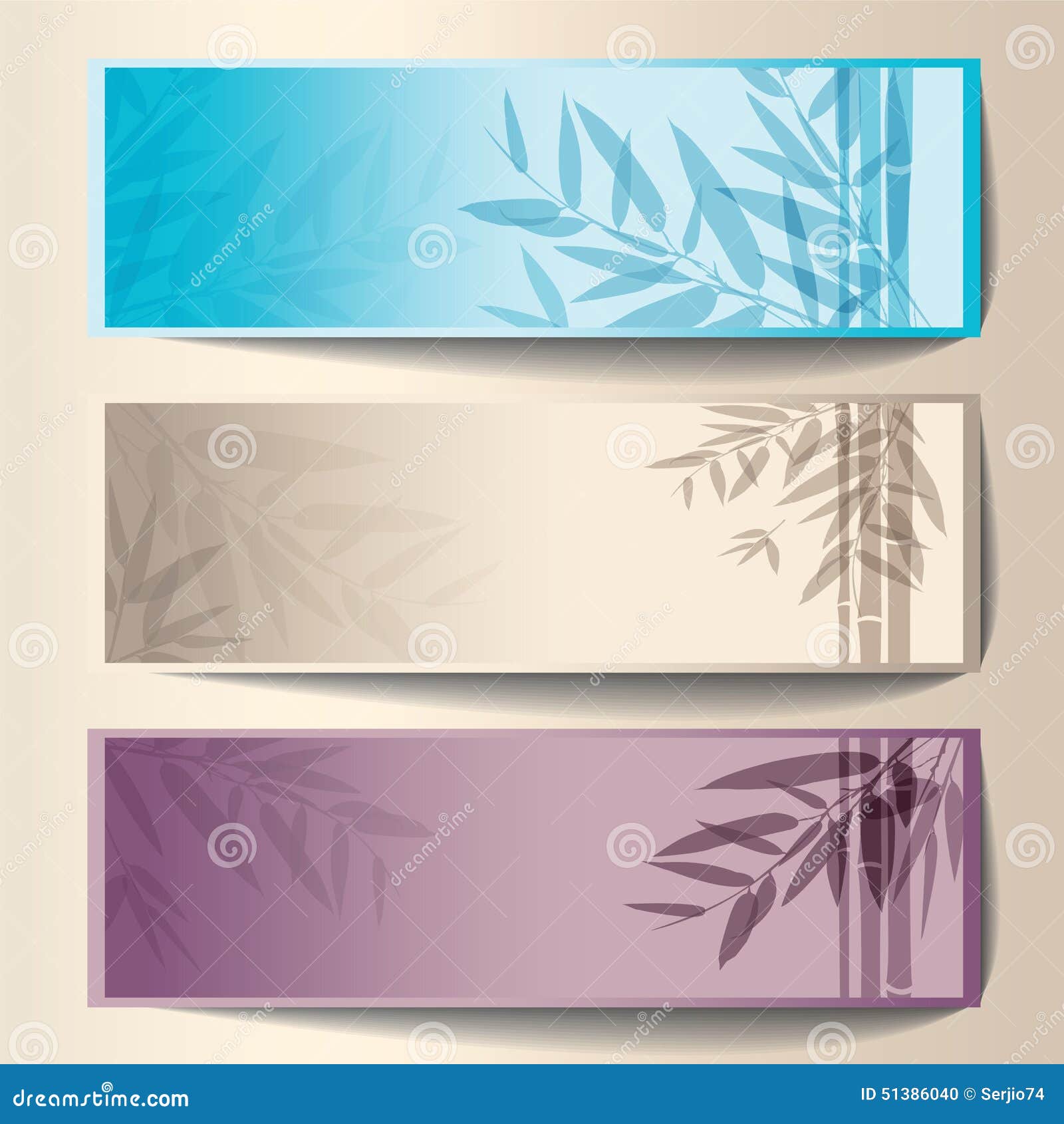 Colorful Banners with the Tree Branches. Stock Vector - Illustration of ...