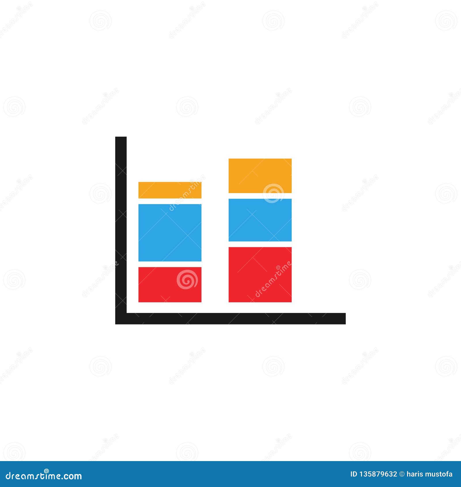 Colorful Bar Chart Graphic Icon Design Template Stock Vector ...
