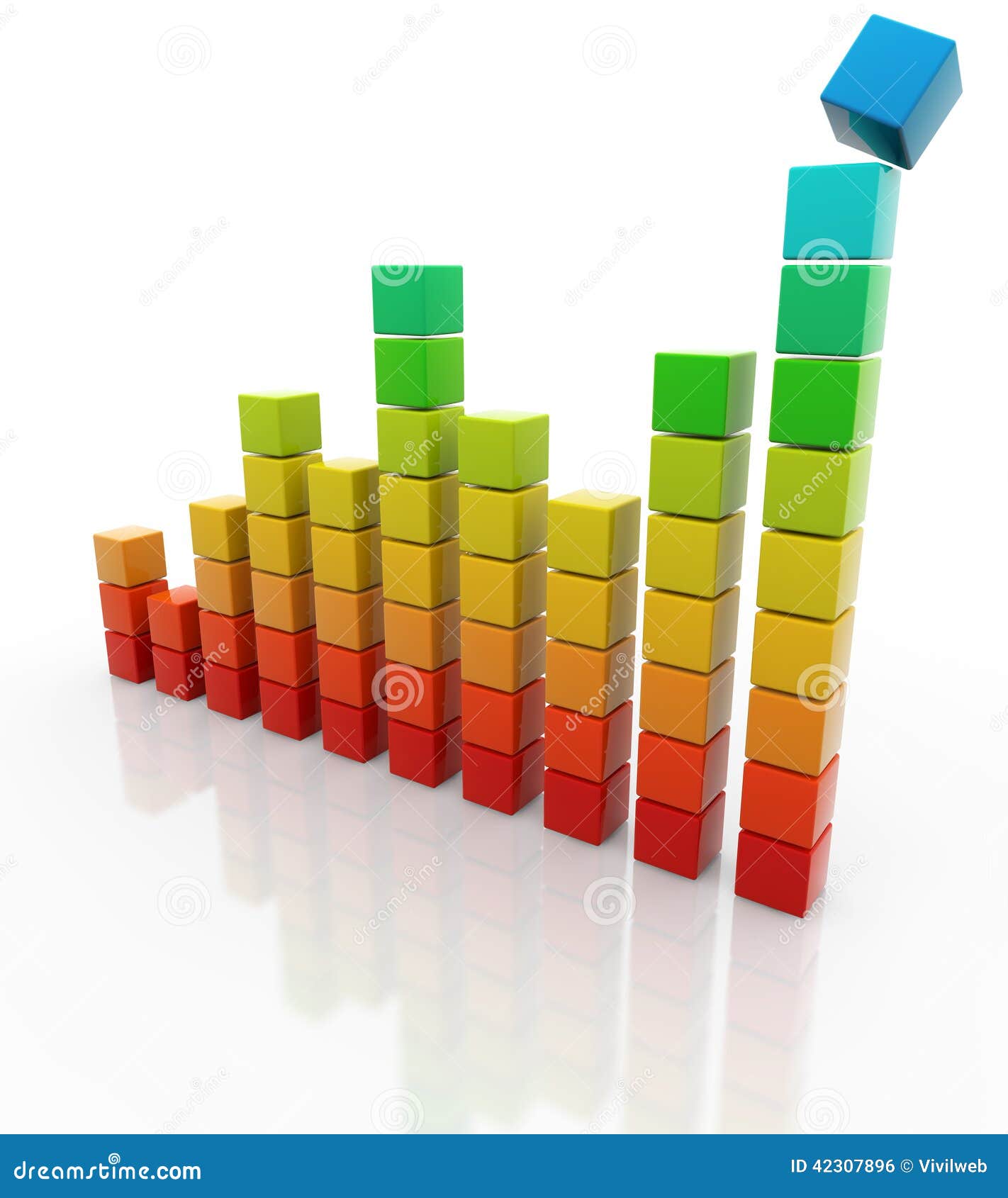 Colorful bar chart stock illustration. Illustration of future - 42307896