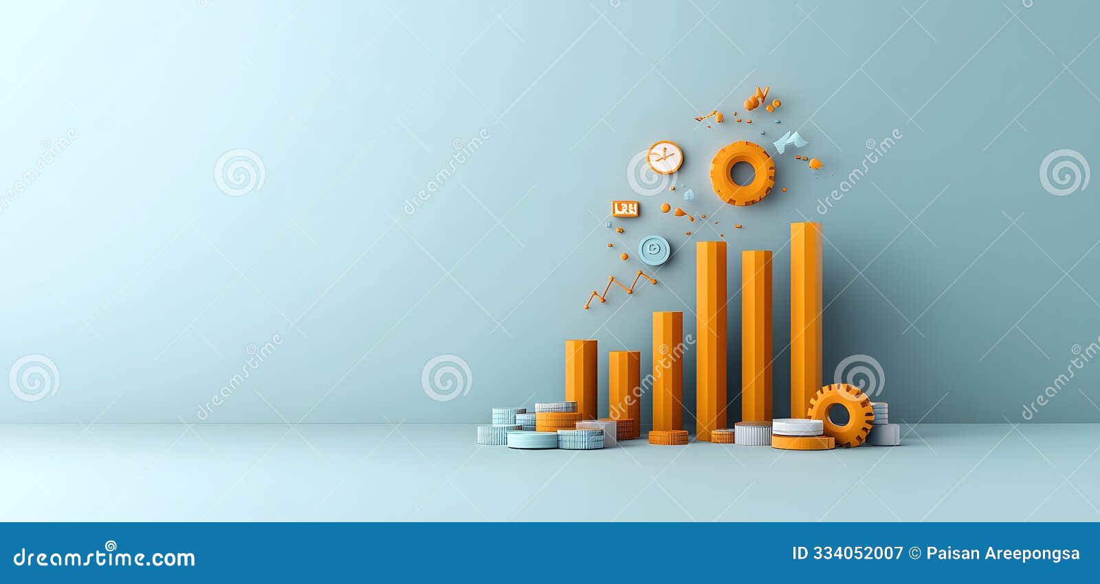 Colorful Bar Chart Representing Growth with Creative Elements ...
