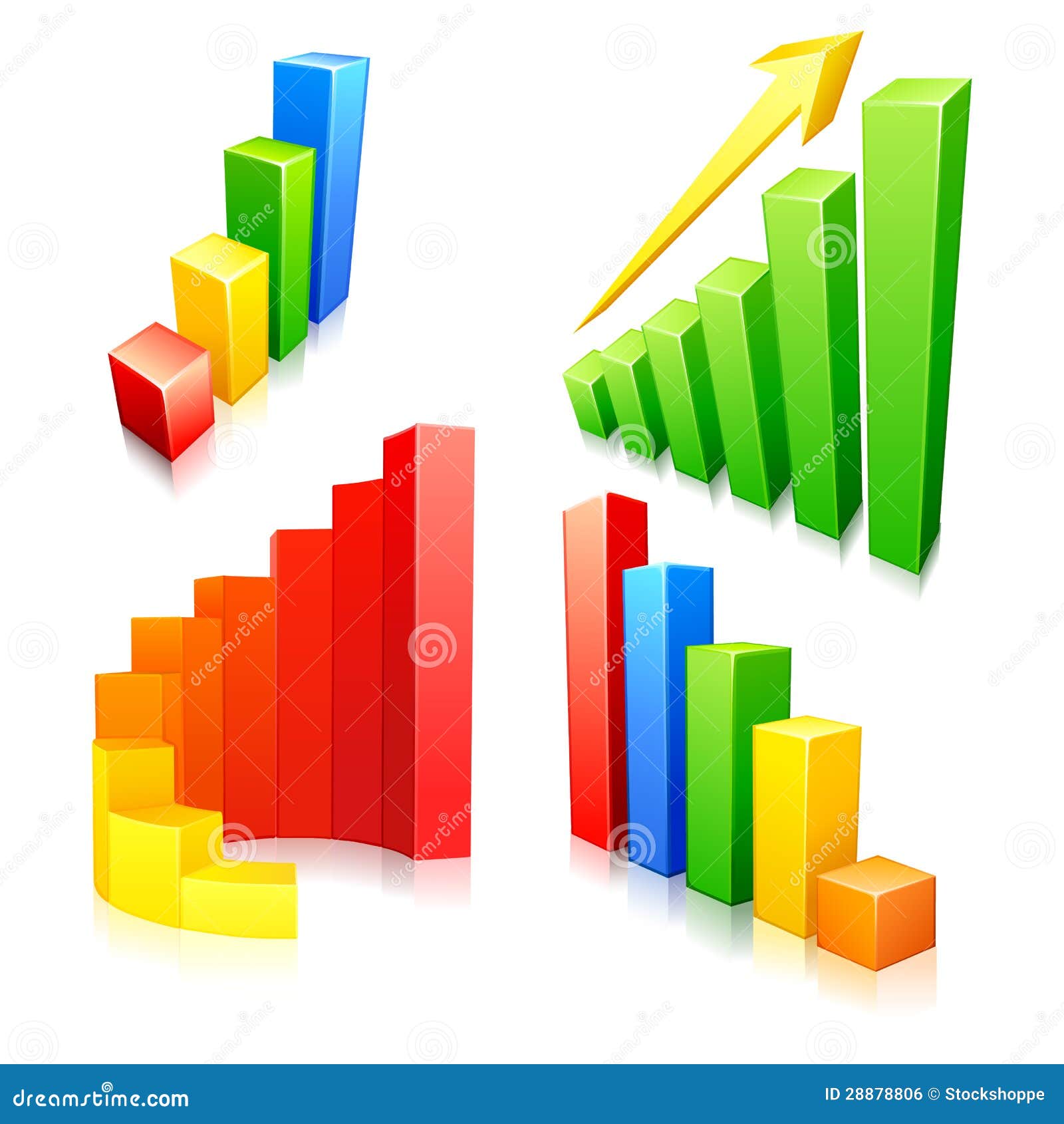 Colorful Bar Graph stock vector. Illustration of management - 28878806