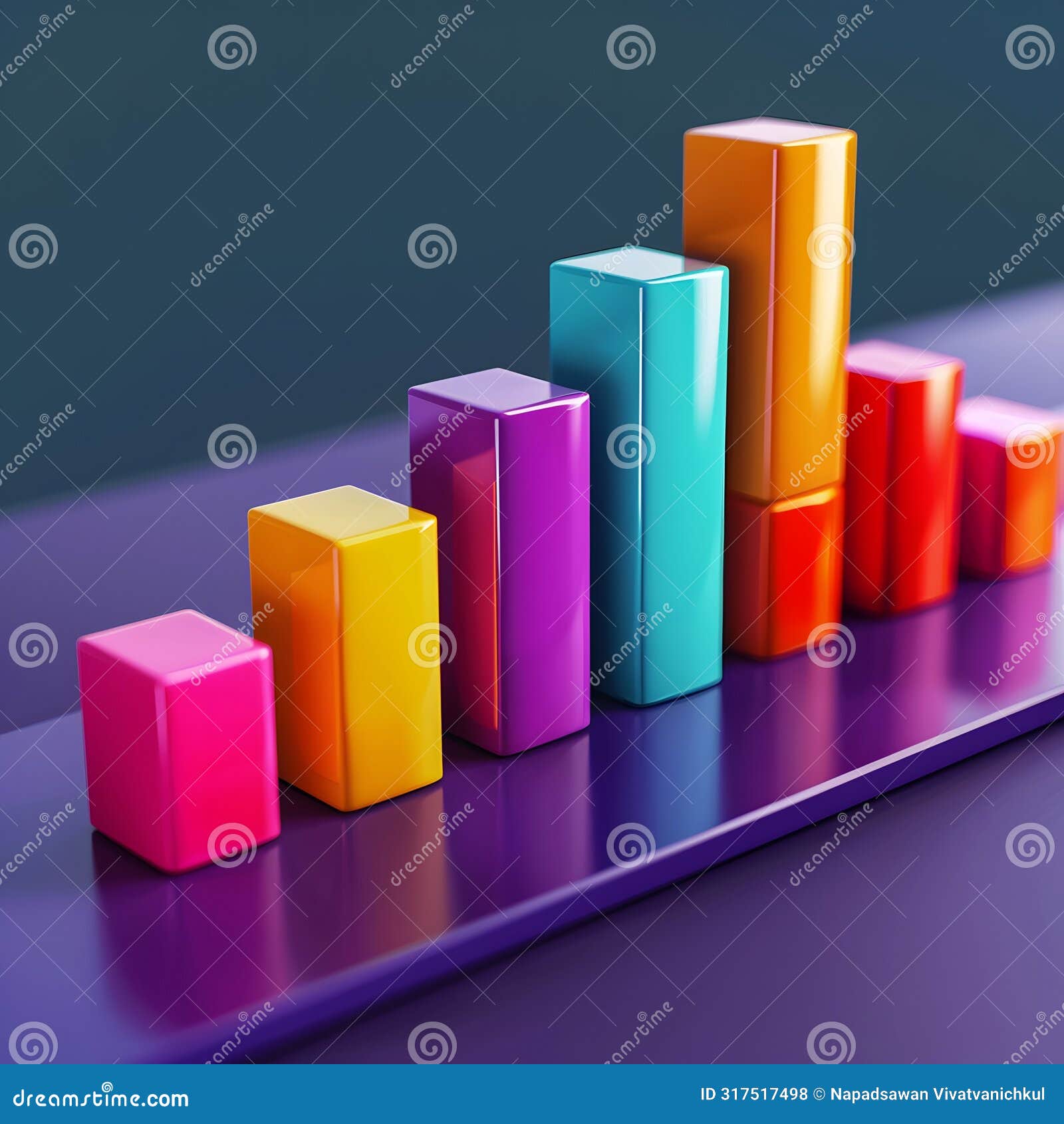 A Colorful Bar Graph in 3d Dimension. Stock Illustration - Illustration ...